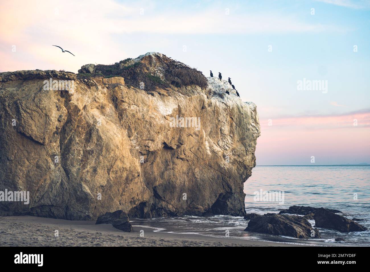 Sunset By The Ocean At El Matador Beach Malibu California United