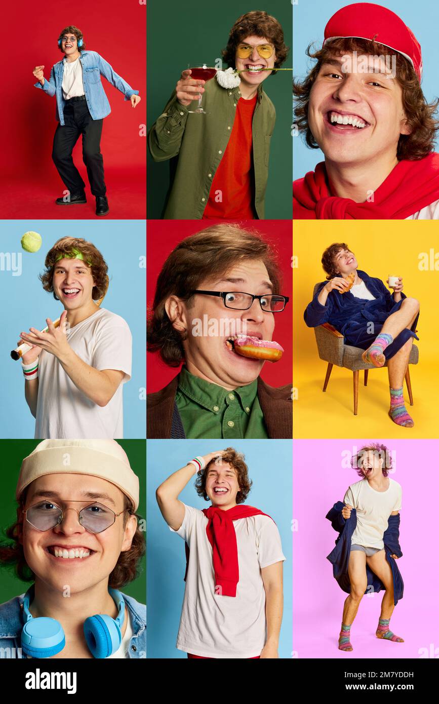 Set millennials emotional portraits hi-res stock photography and images ...