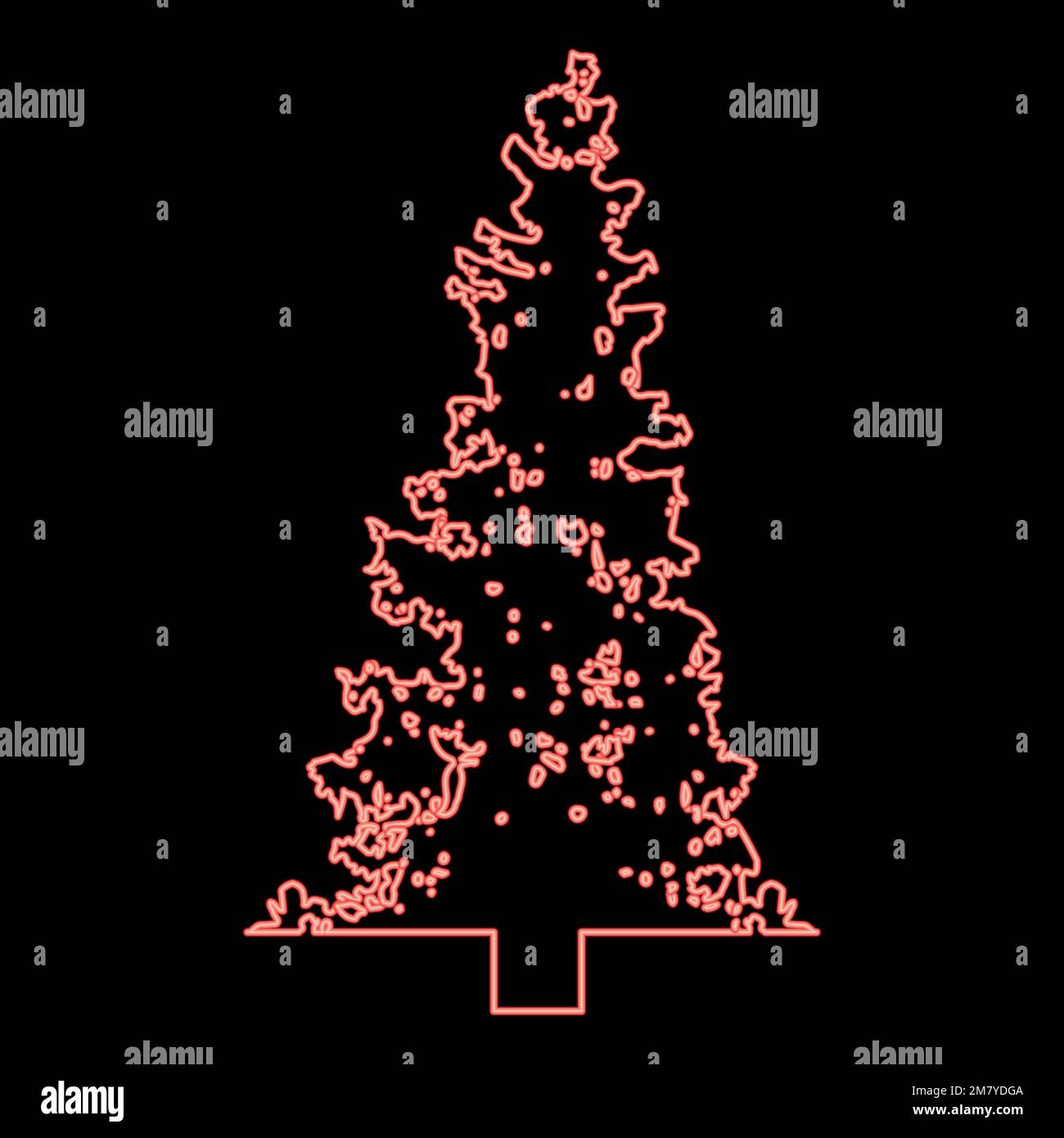 Neon fir tree Christmas Coniferous Spruce Pine forest Evergreen woods ...