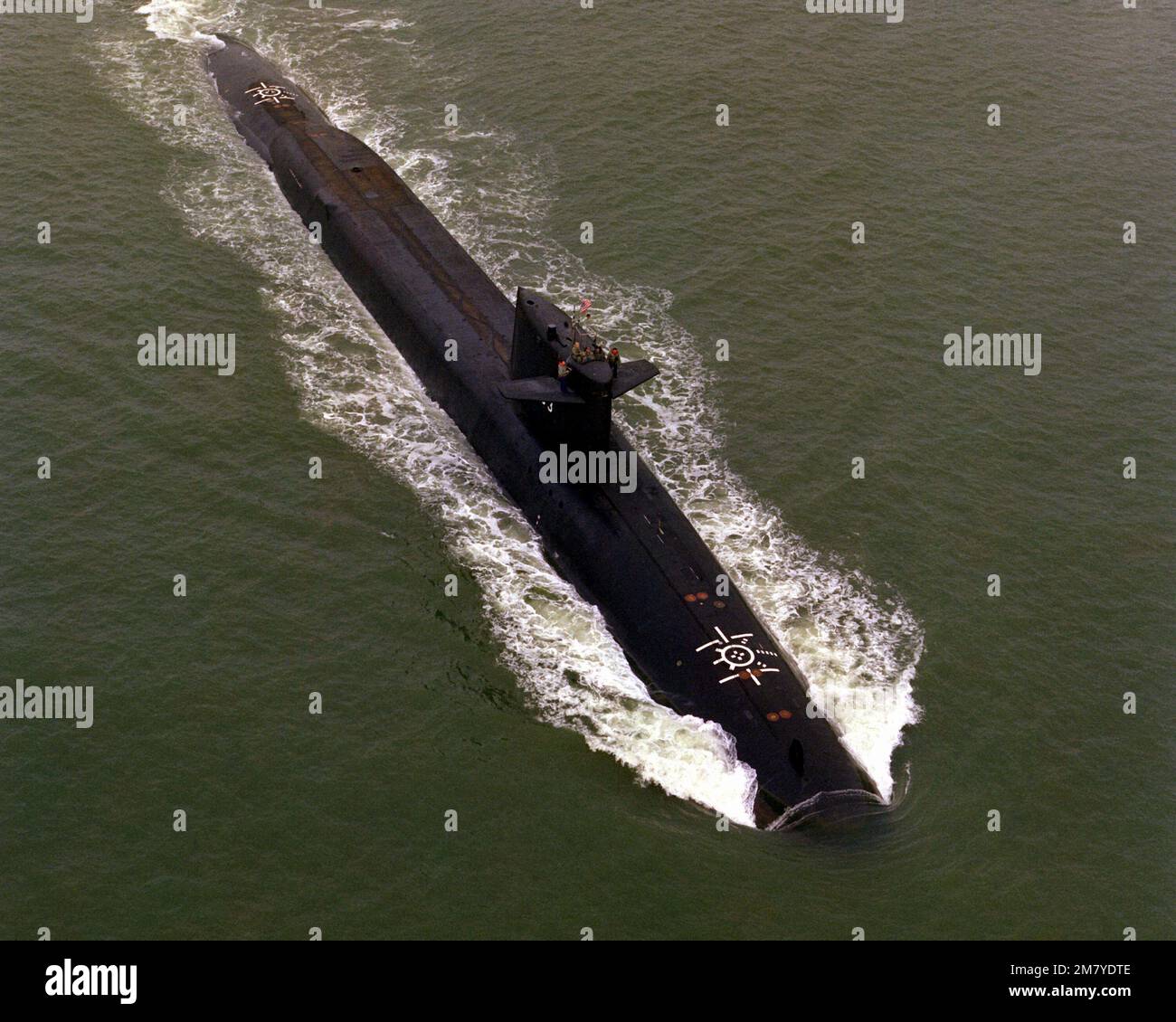 An aerial starboard bow view of the nuclear-powered strategic missile ...