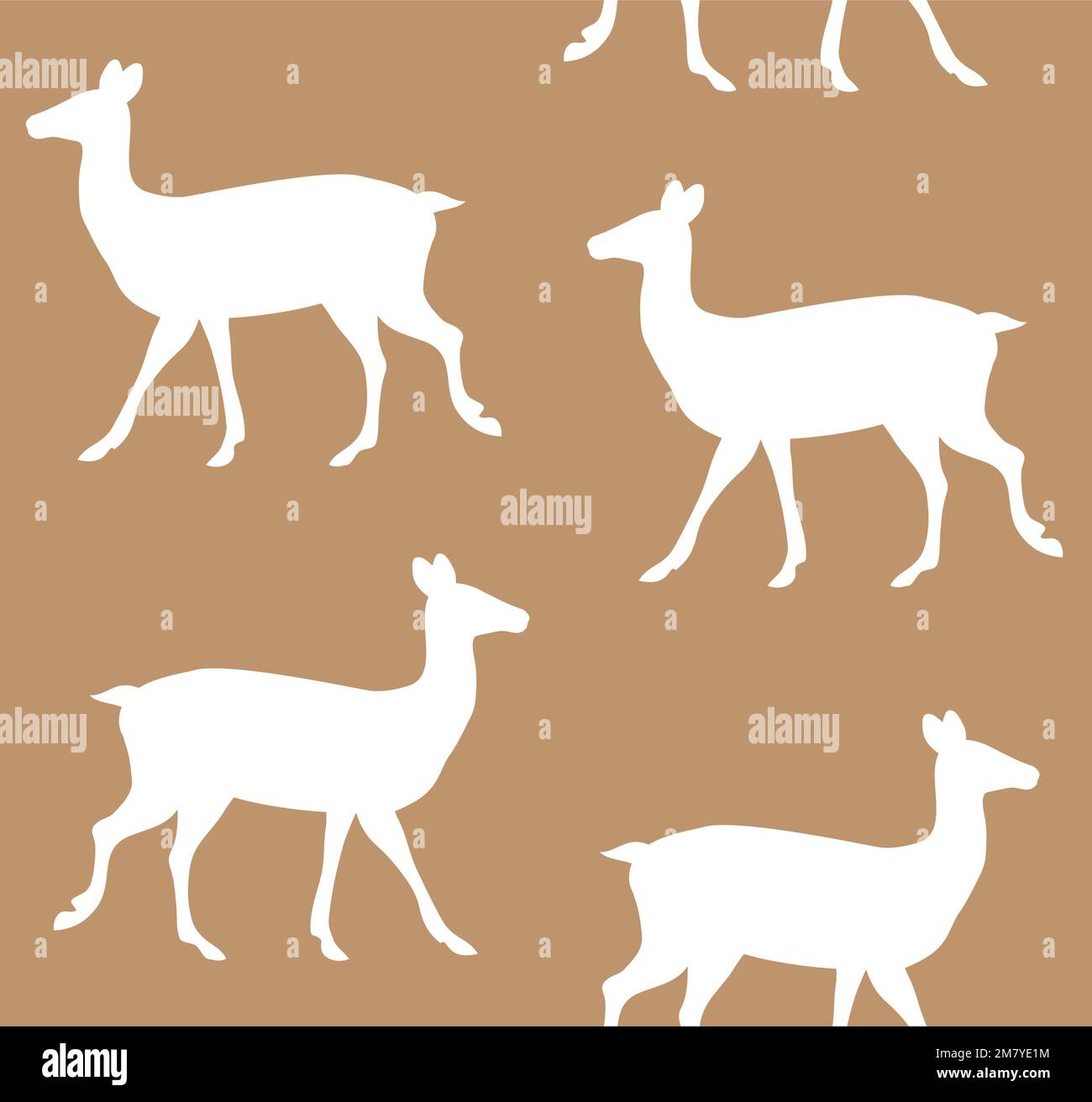 Vector seamless pattern of hand drawn flat deer Stock Vector Image ...
