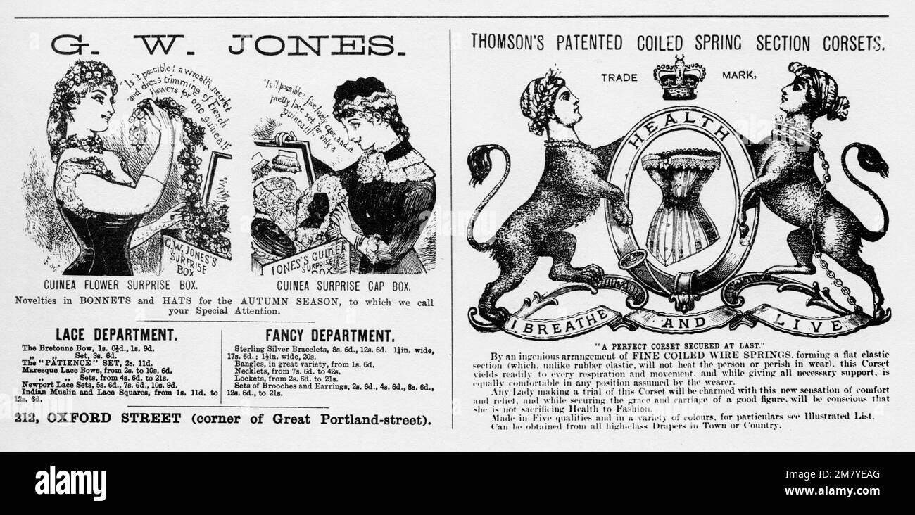 Victorian Advertising about c1890 Stock Photo - Alamy