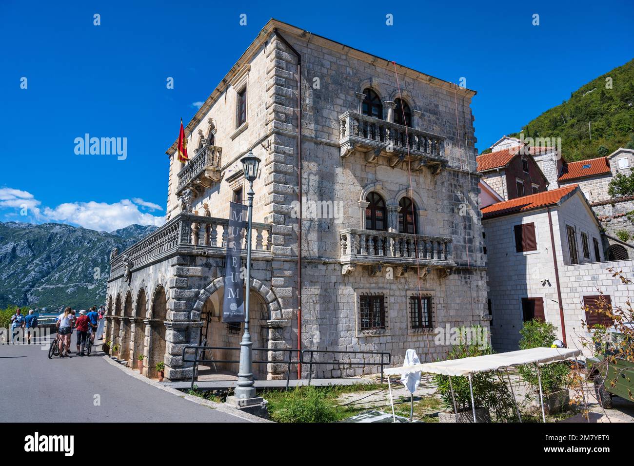 17th century Bujovic Palace now the Museum of Perast on the waterfront ...