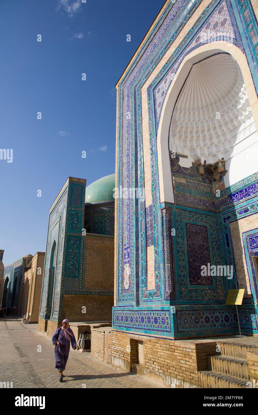 Ulugh Sultan Begim Mausoleum, Shah-I-Zinda, Samarkand, Uzbekistan Stock ...