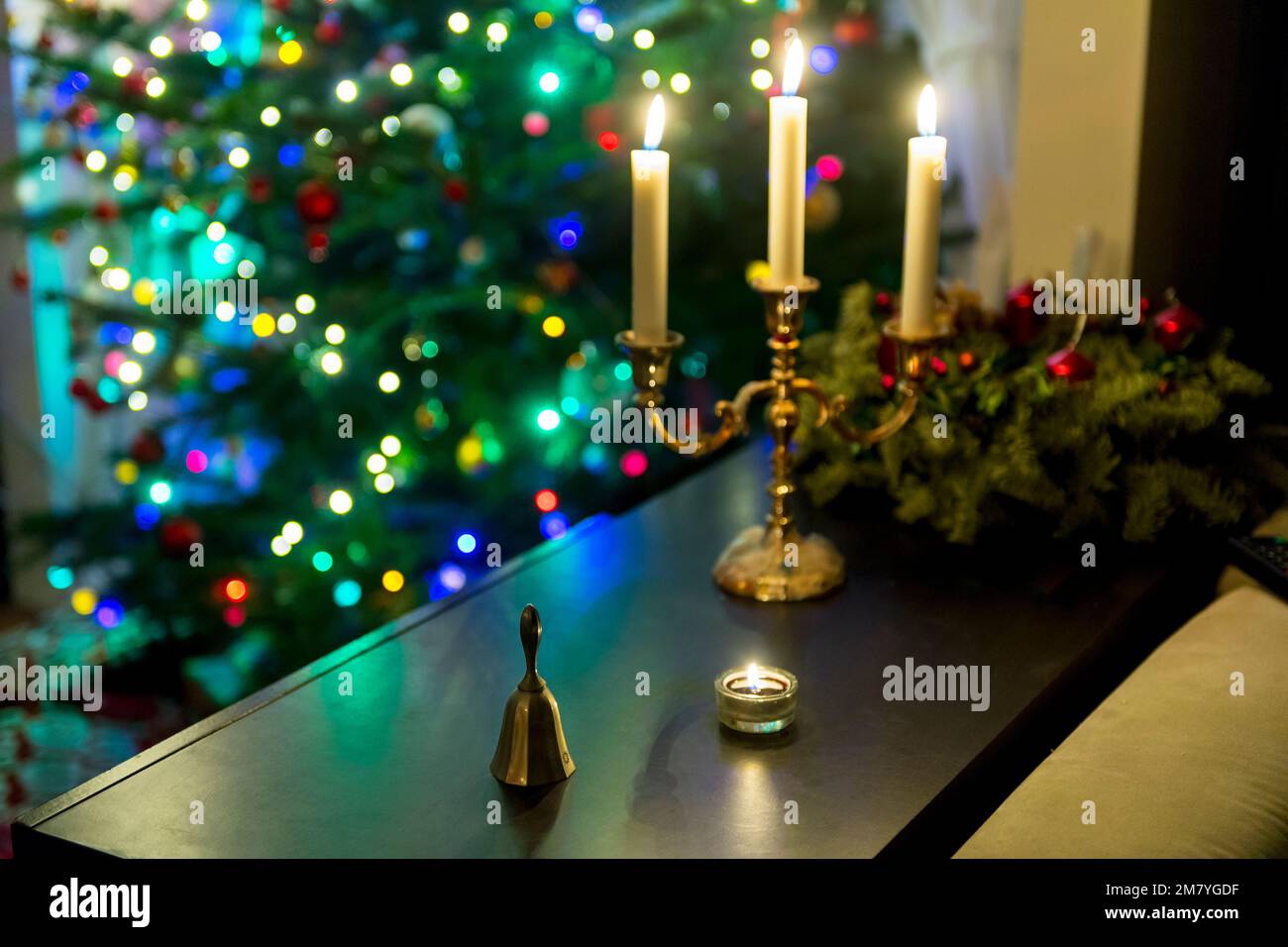 christmas tree at home Stock Photo - Alamy