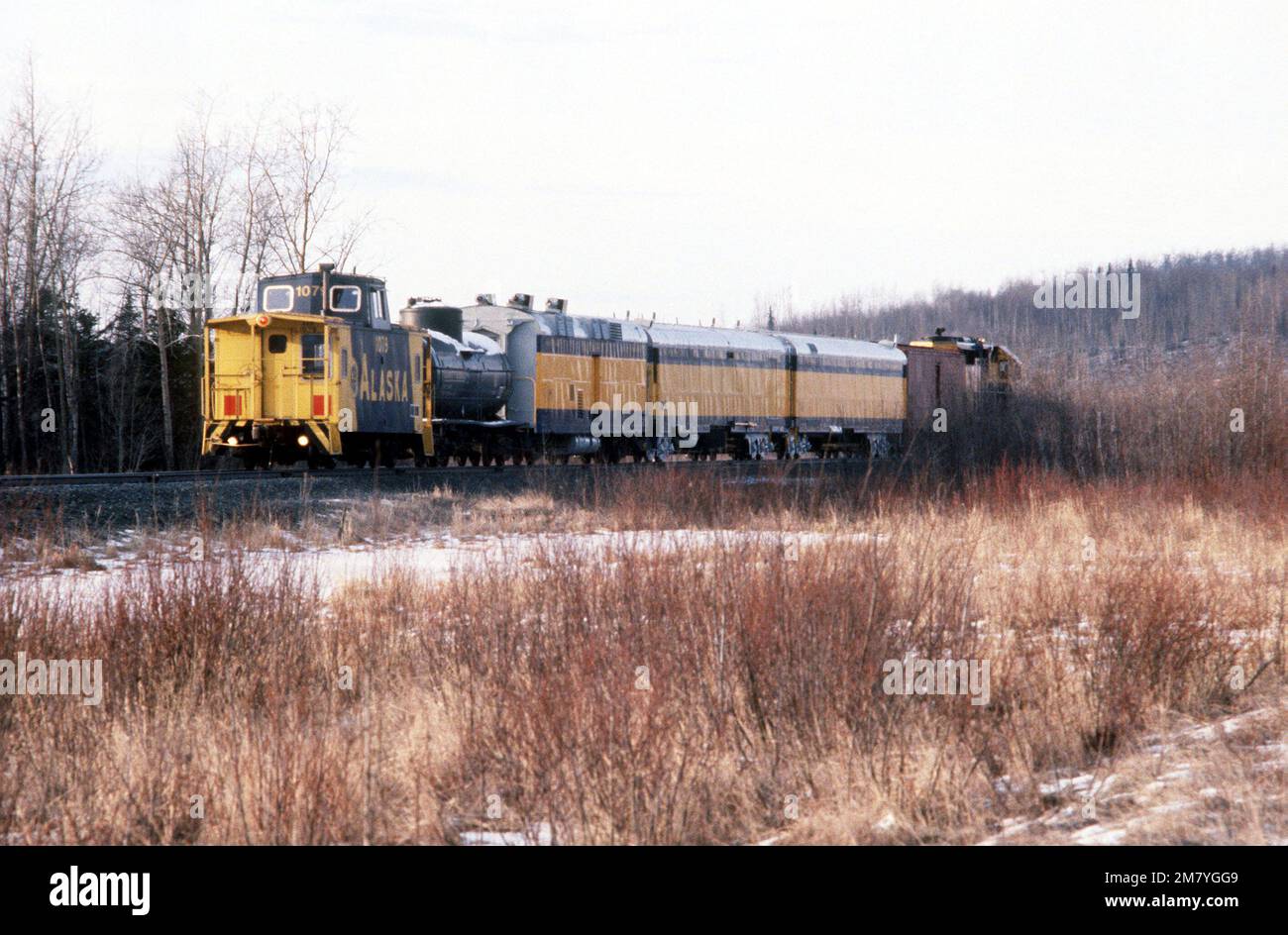 A train carrying the Alaskan Air Command Alternate Command Post (AAC ...