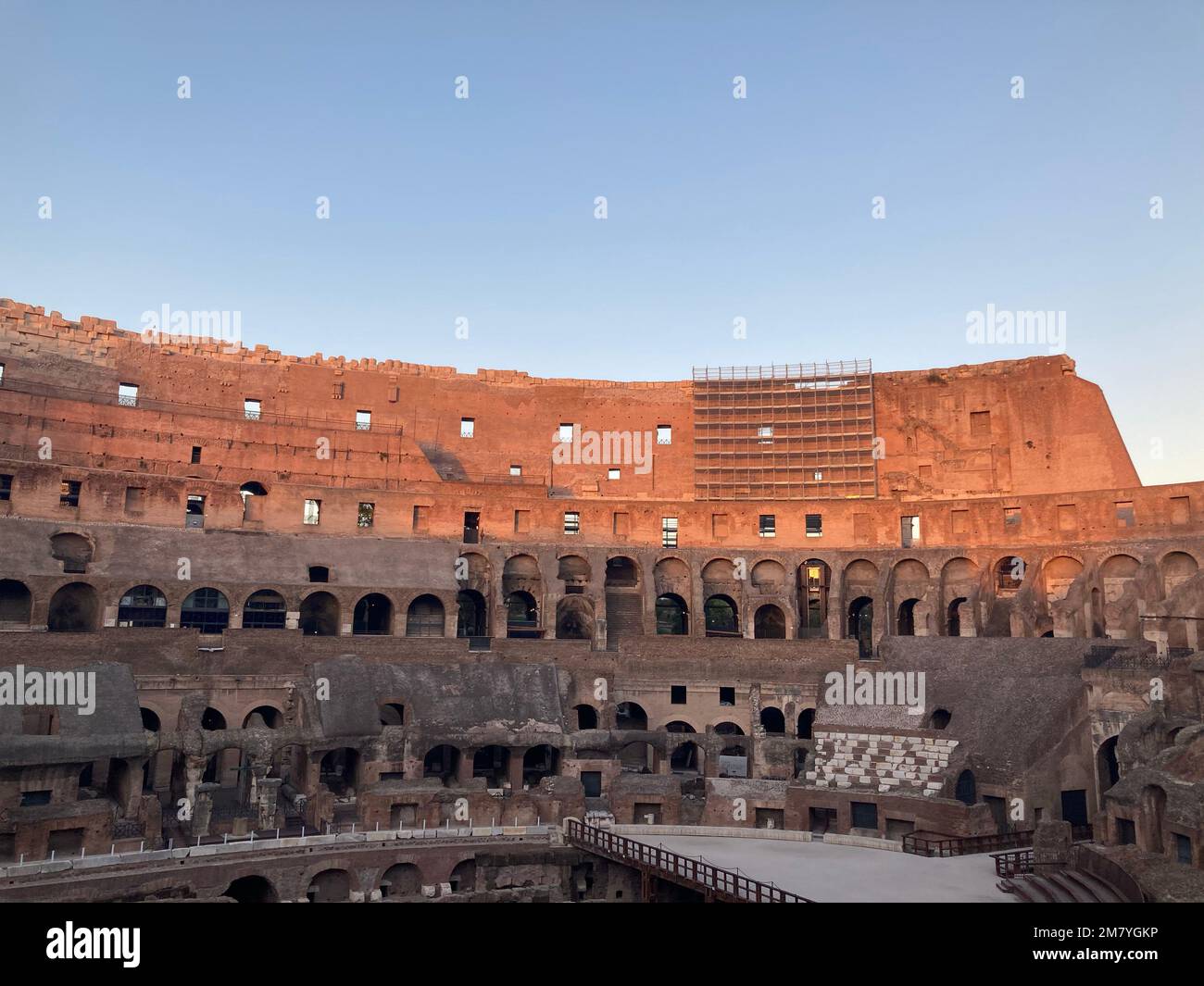 A scenic view of the beautiful interior of the Colosseum located in ...