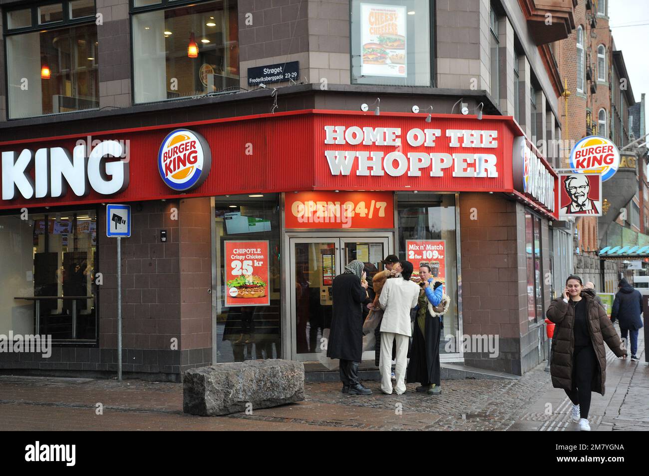 Copenhagen/Denmark/11 January 2023/ Burger king fast food chain ...