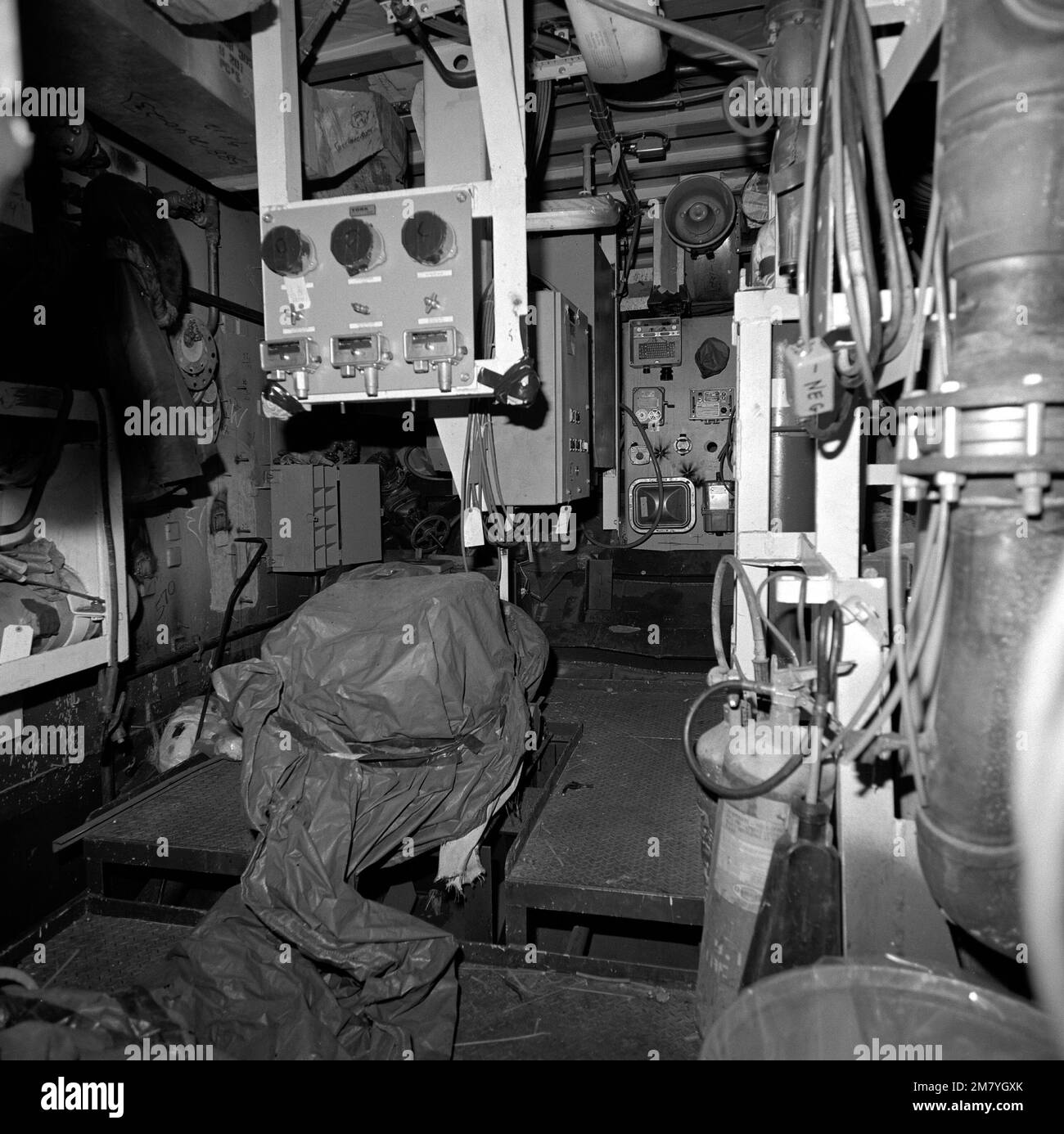 The No. 1 auxiliary machinery room aboard the guided missile frigate ...