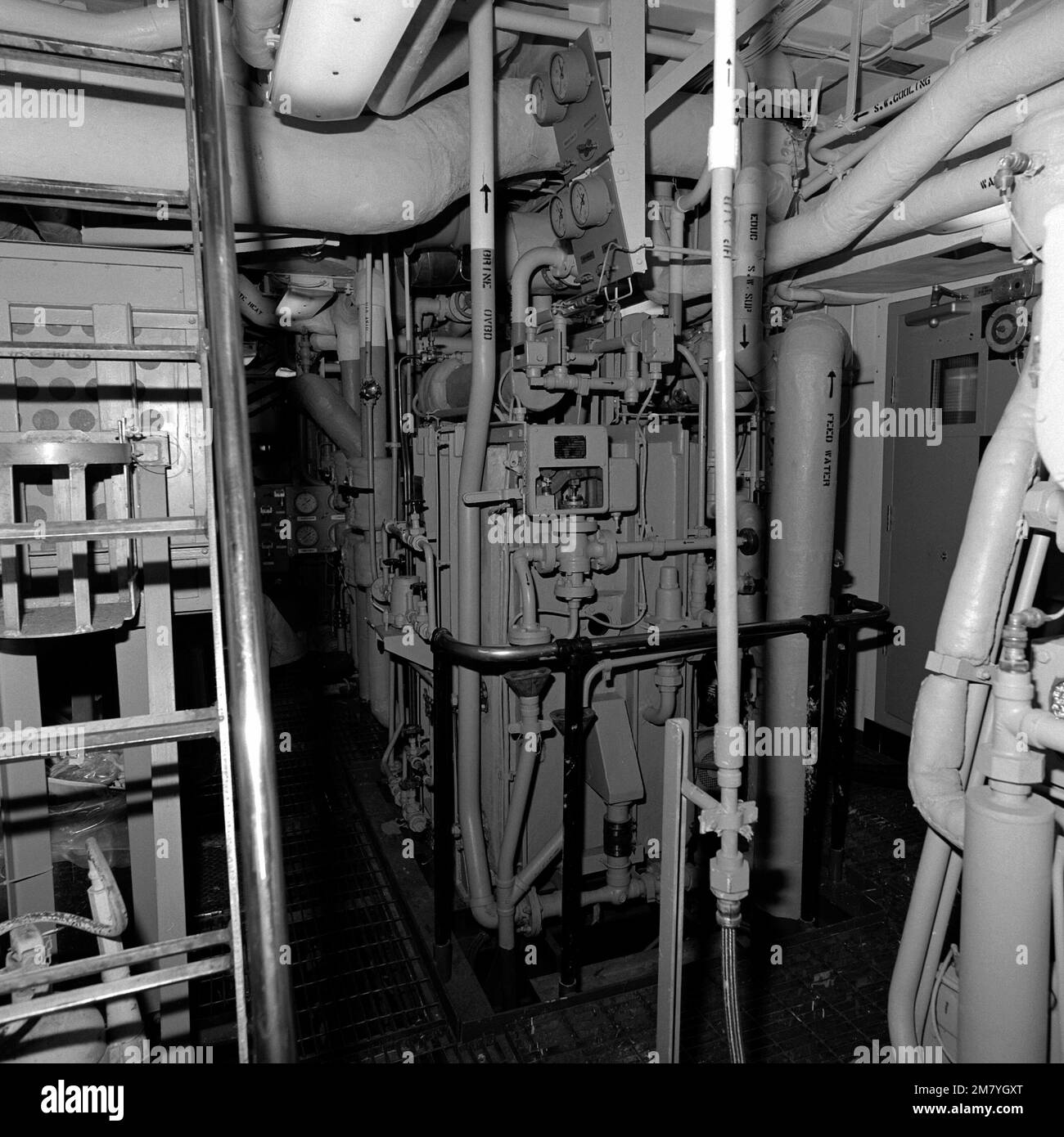 The auxiliary machinery room No. 3 aboard the guided missile frigates ...
