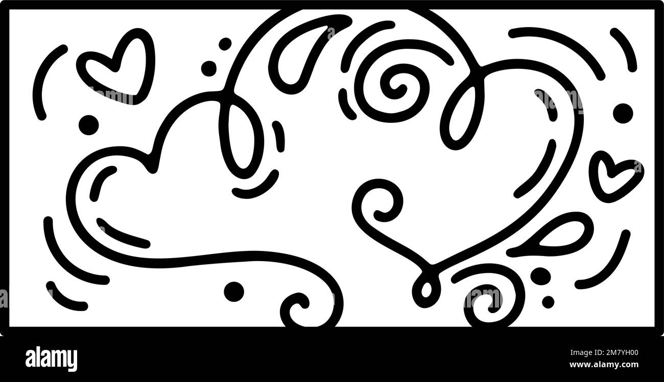 Valentine vector couple hearts. Hand drawn love holiday constructor ...