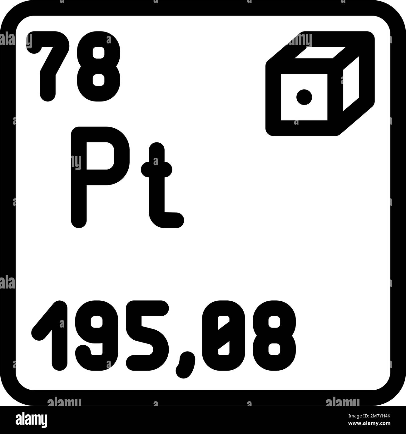 platinum chemical element line icon vector illustration Stock Vector ...