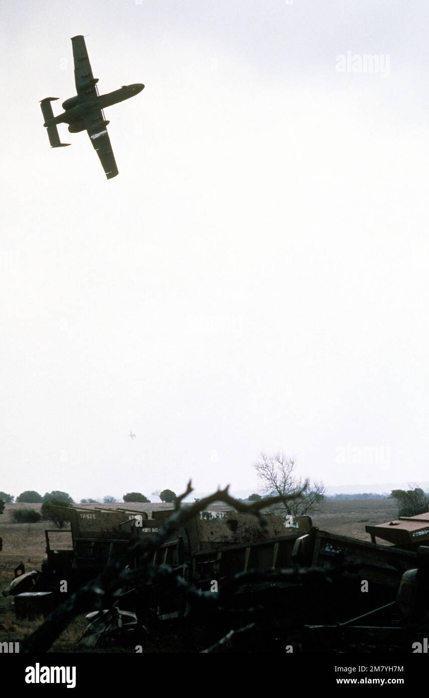 A ground-to-air view of an Air Force Reserve A-10 Thunderbolt II ...