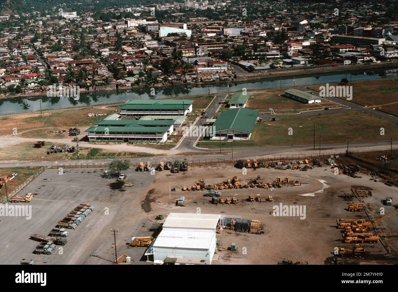 An aerial view of the back gate area (Subic side) at the US Naval ...