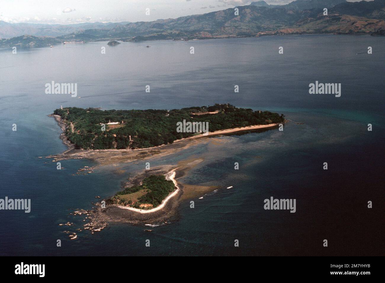 An aerial view of the Grande Island recreational facility. Base: Naval ...
