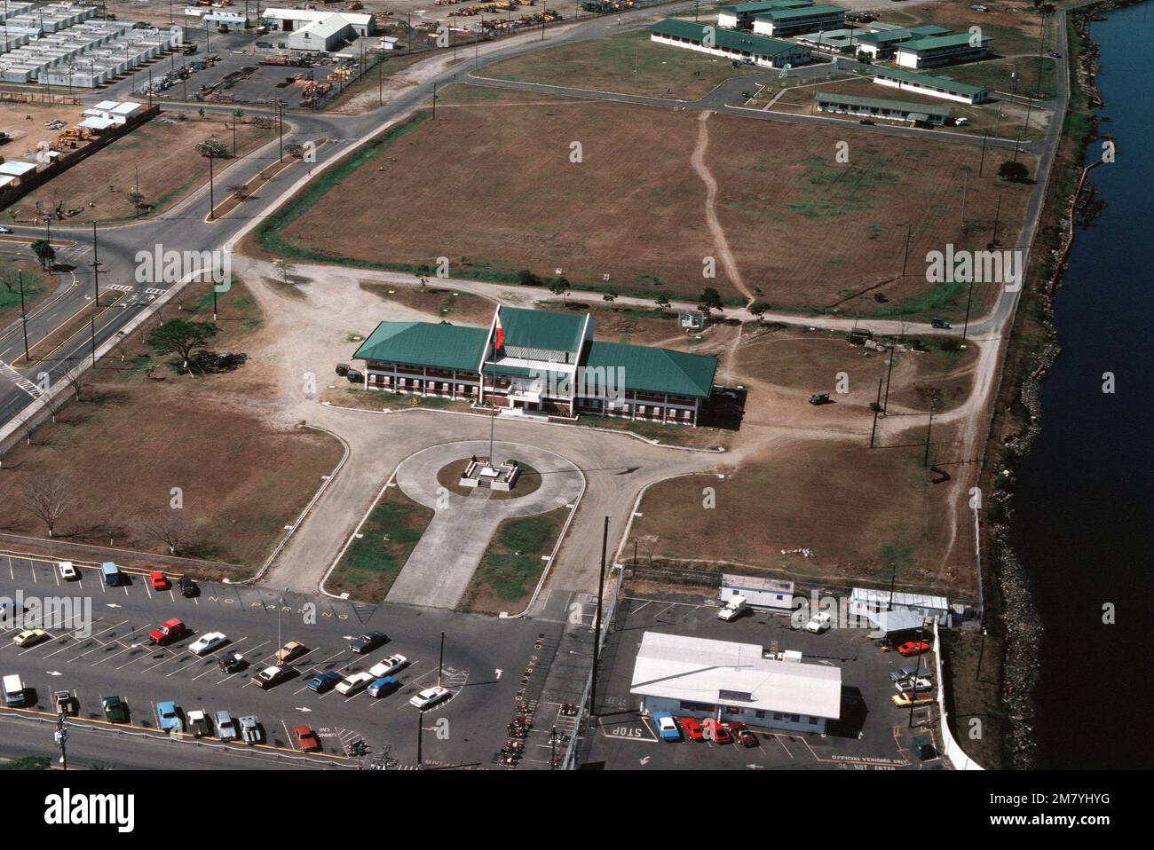 An aerial view of the Philippines Garrison headquarters building at the ...