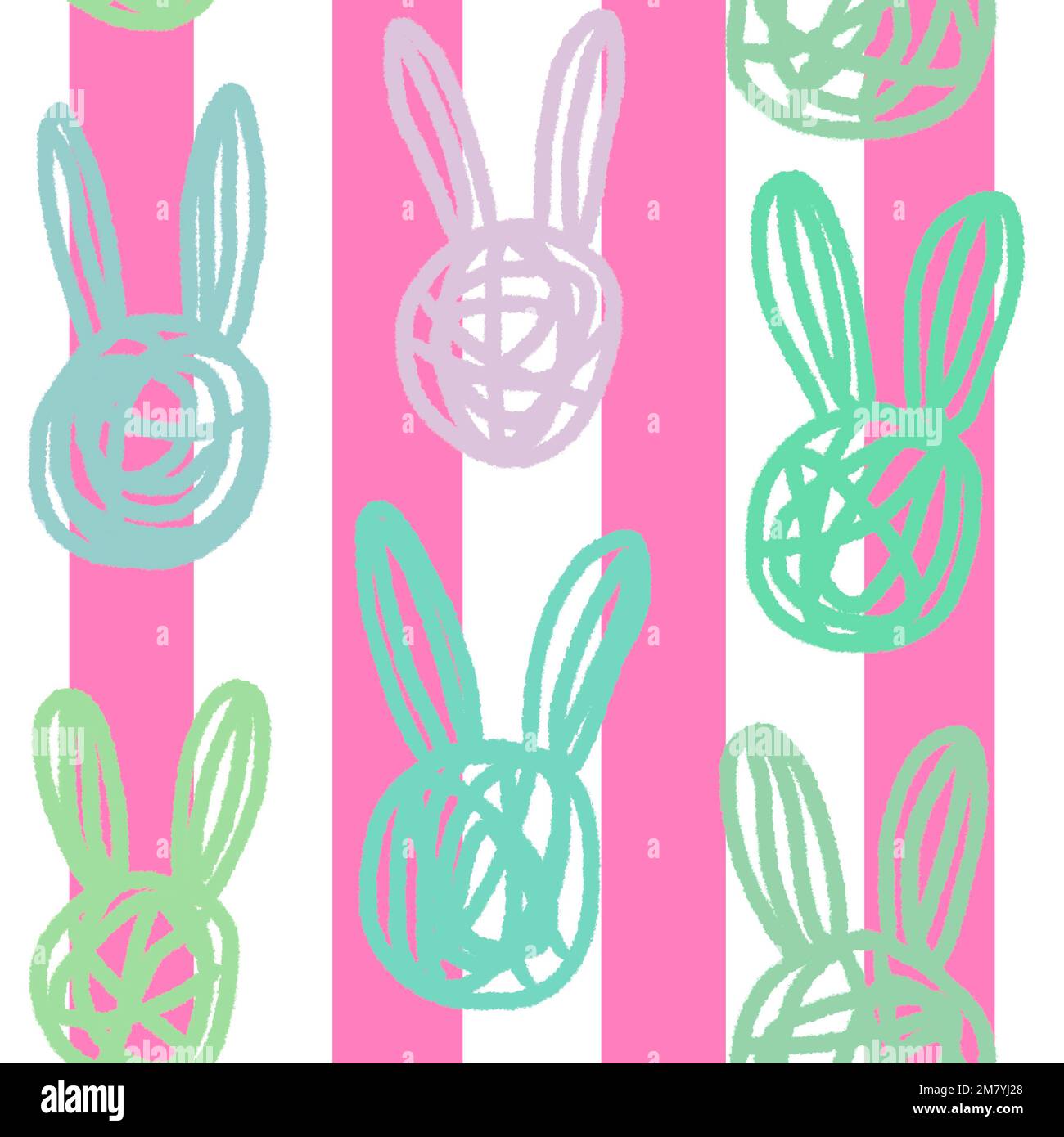 Abstract animals seamless rabbit bunnies pattern for wrapping paper and ...