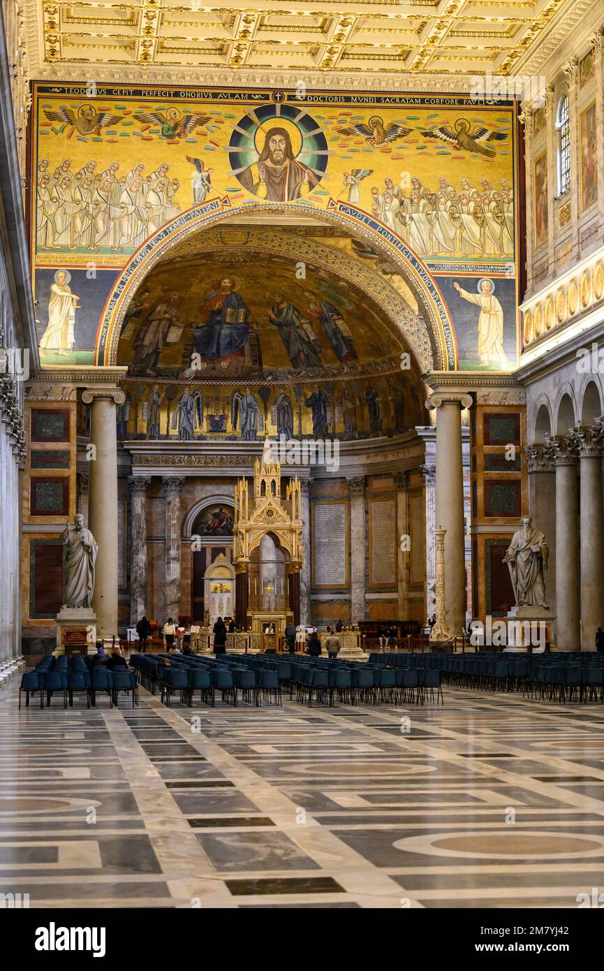 Rome. Italy. Basilica of Saint Paul Outside the Walls (Basilica Papale ...