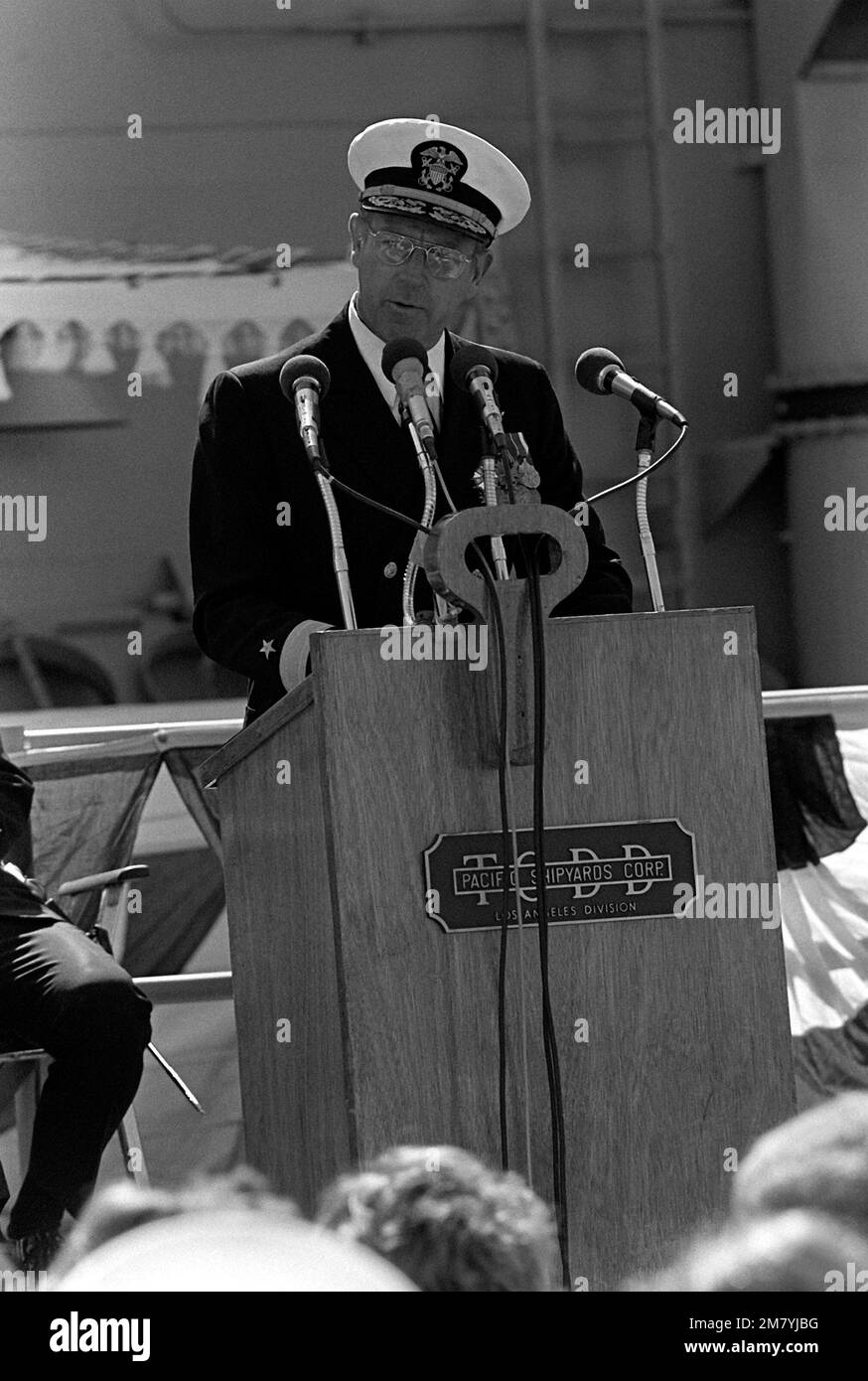 CDR Naval Base, San Diego, California, CDR E. Inman Carmichael speaks ...