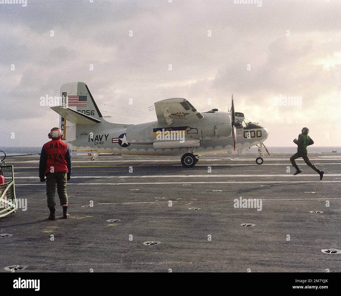 A right side view of a C-1A Trader cargo/transport aircraft just after ...