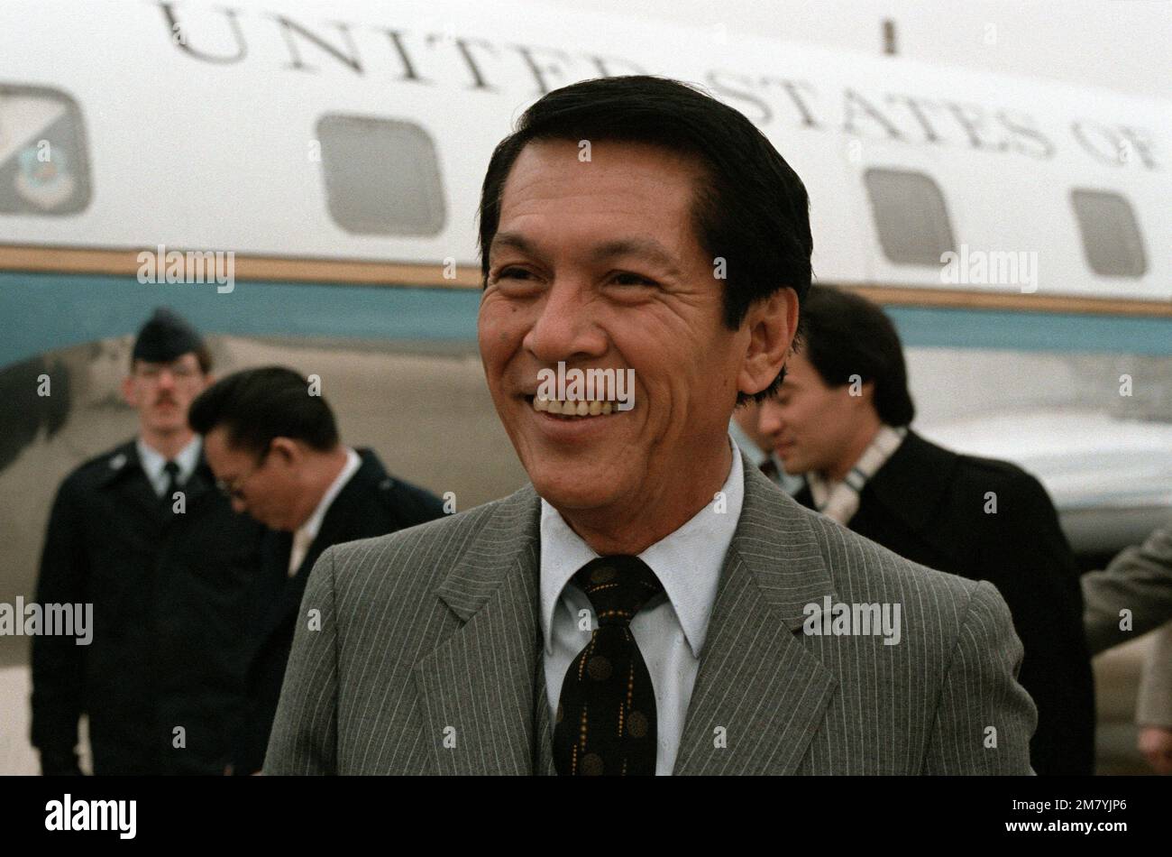 Minister of Defense Enrile from the Republic of the Philippines arrives ...