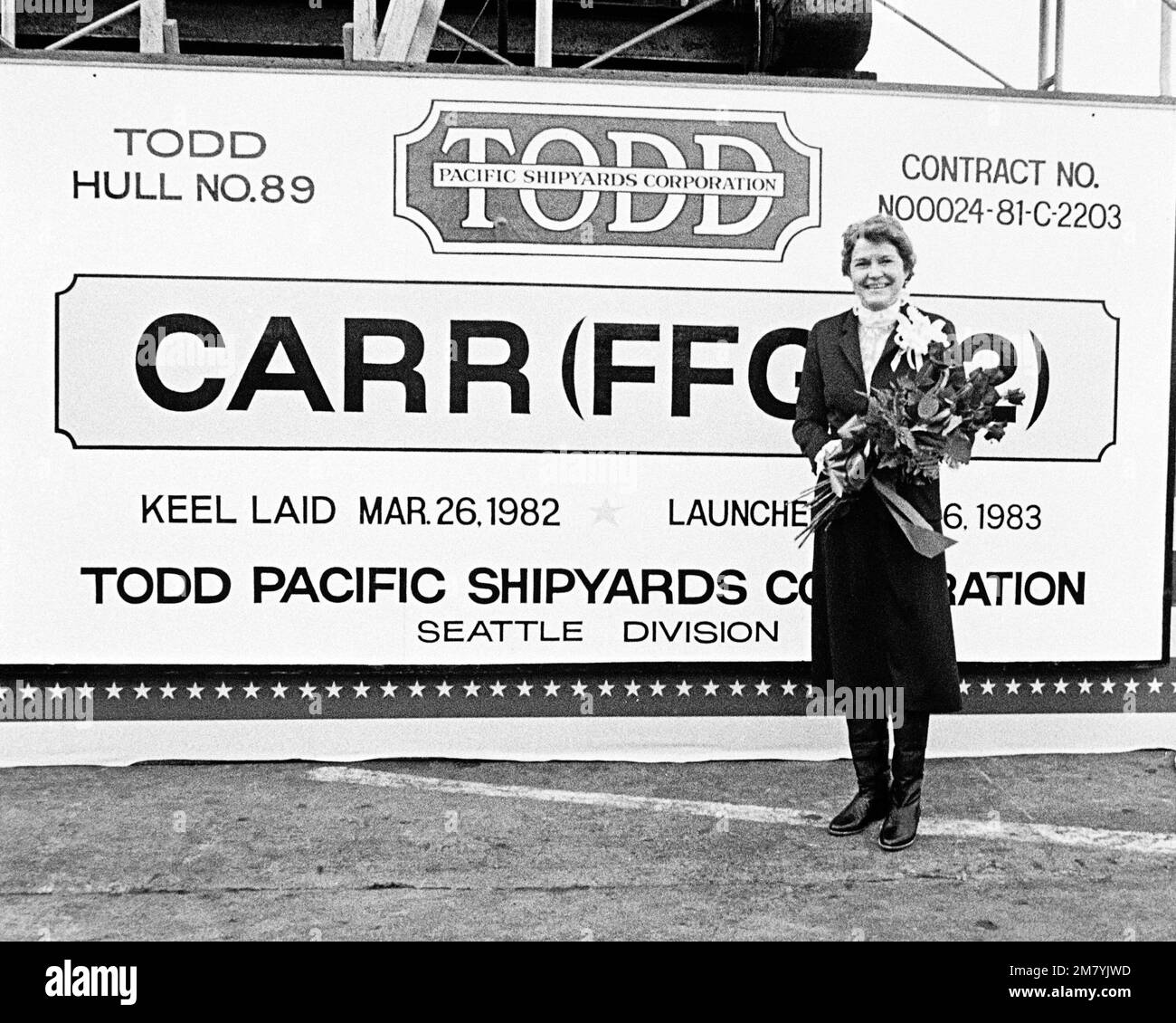 Goldie Bensilhe, sponsor for the guided missile frigate CARR (FFG 52 ...