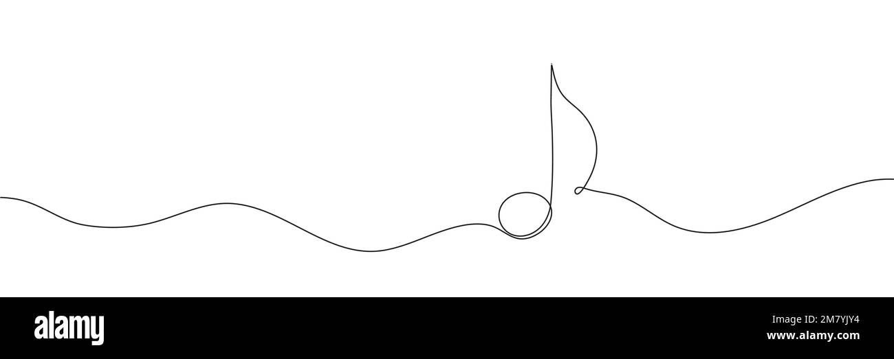 continuous drawn one line musical note. Vector illustration Stock ...