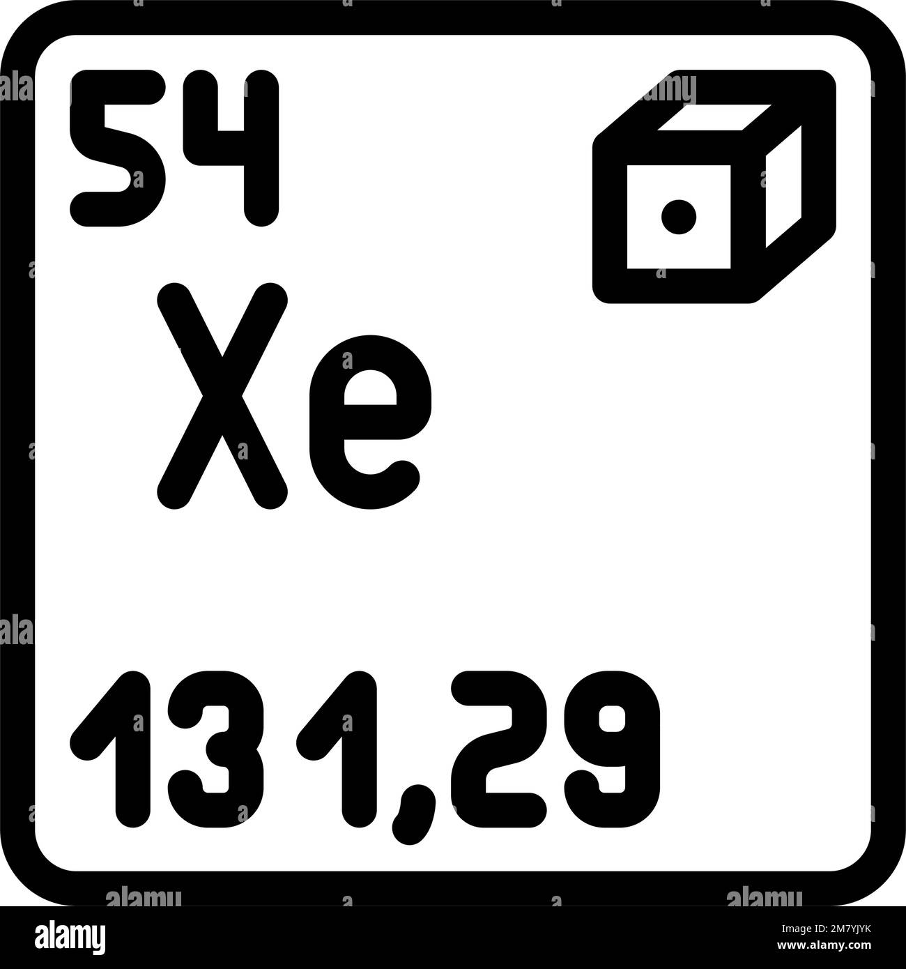 xenon chemical element line icon vector illustration Stock Vector Image ...