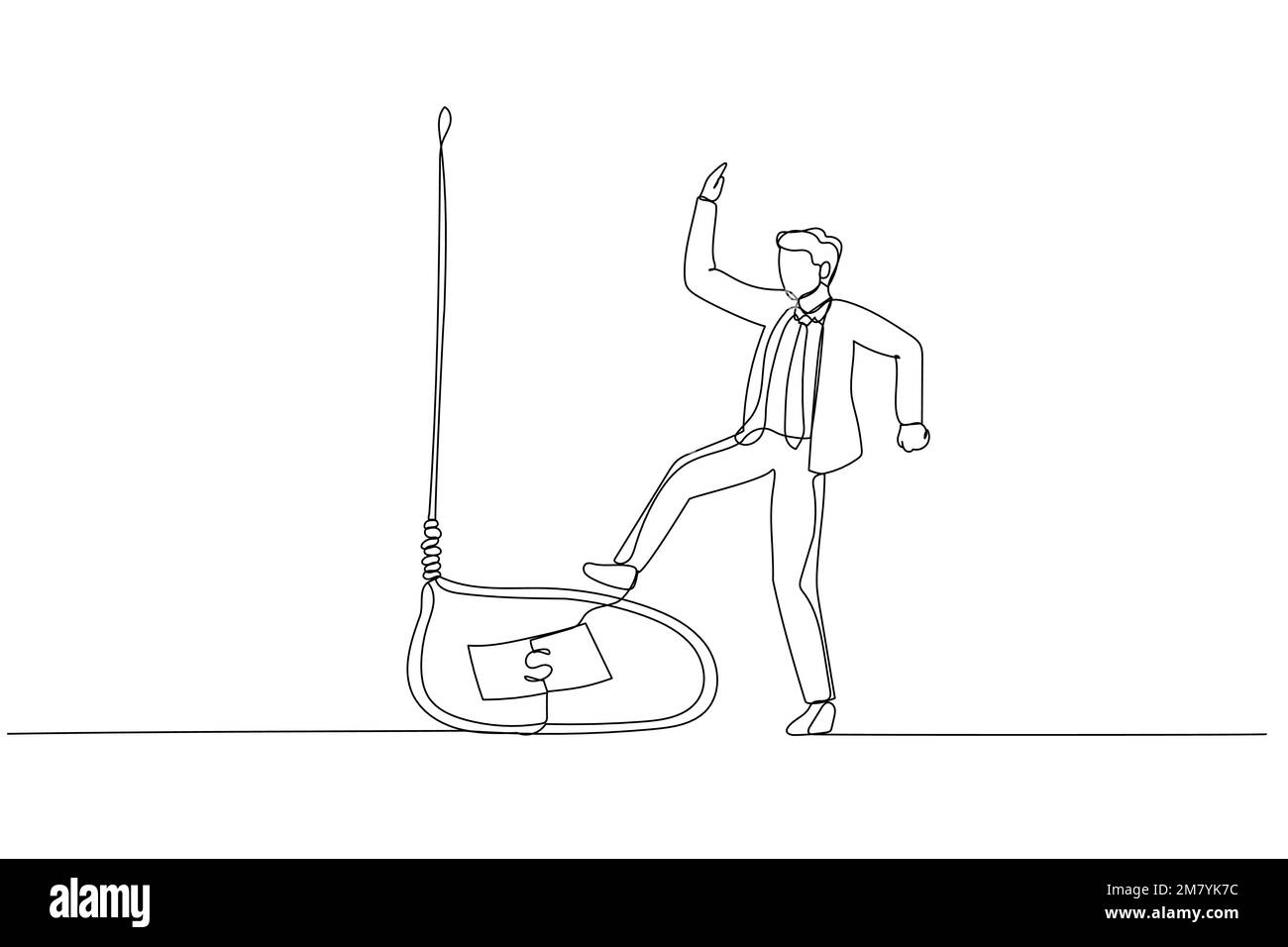 Cartoon of businessman tricked with money bait get trap because greedy ...