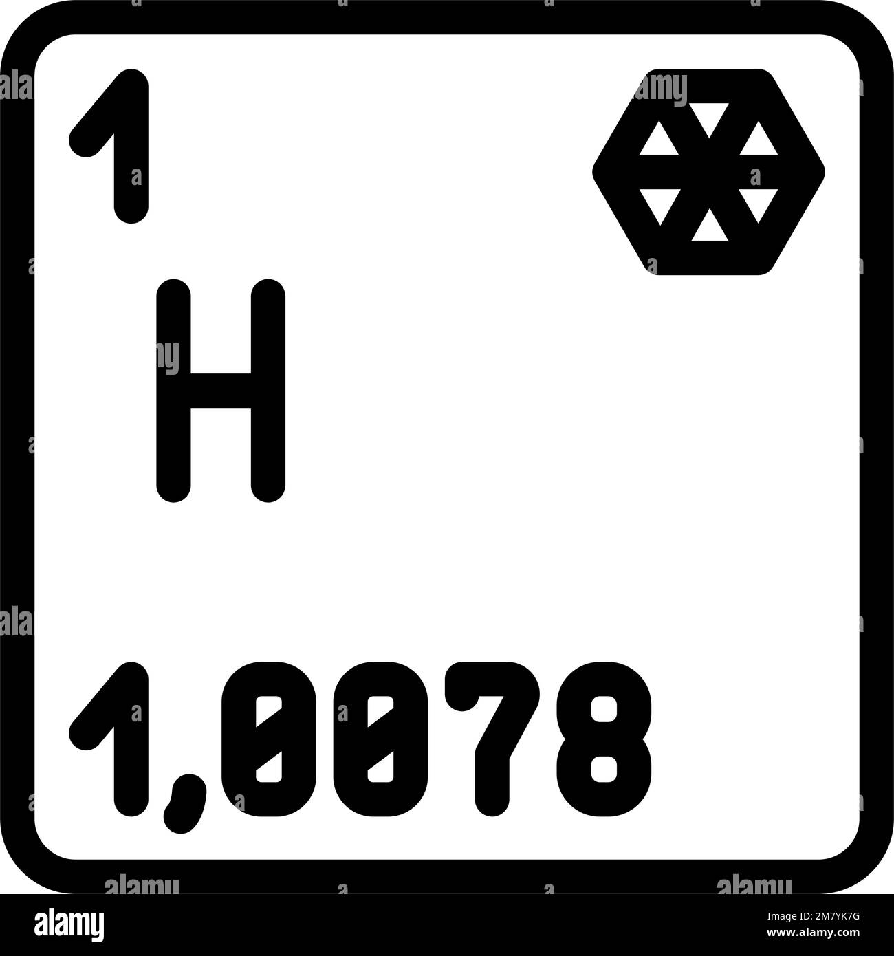 hydrogen chemical element line icon vector illustration Stock Vector ...