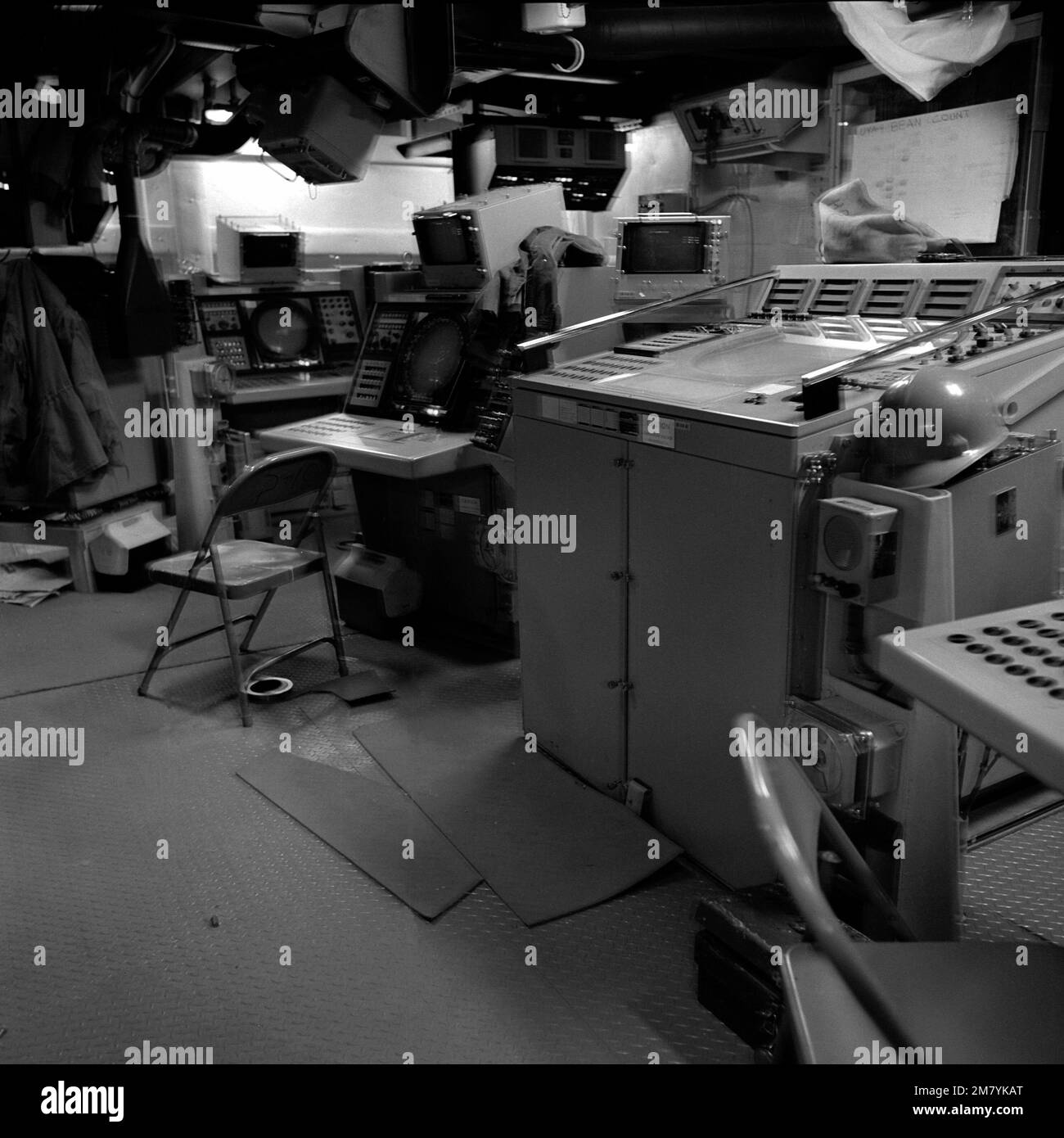 A combat information center aboard the guided missile frigate ROBERT G ...