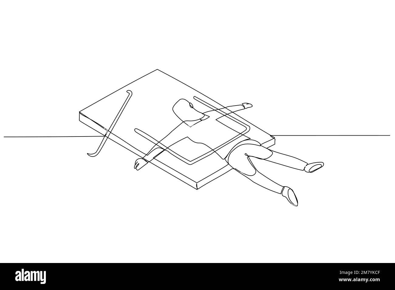 Illustration of business woman got caught shut in mousetrap metaphor of ...