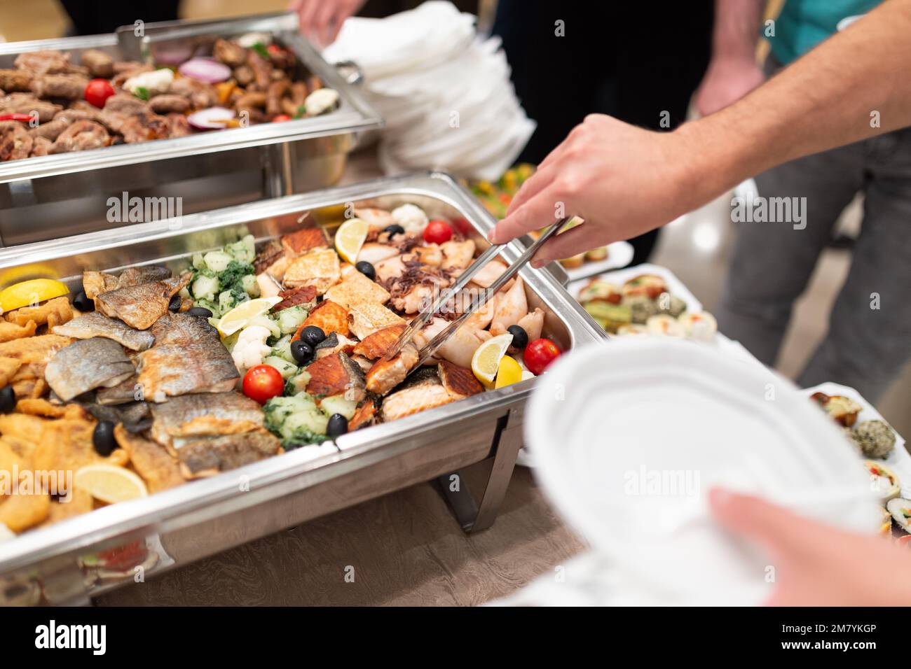 Self service buffet catering table in hotel Stock Photo - Alamy