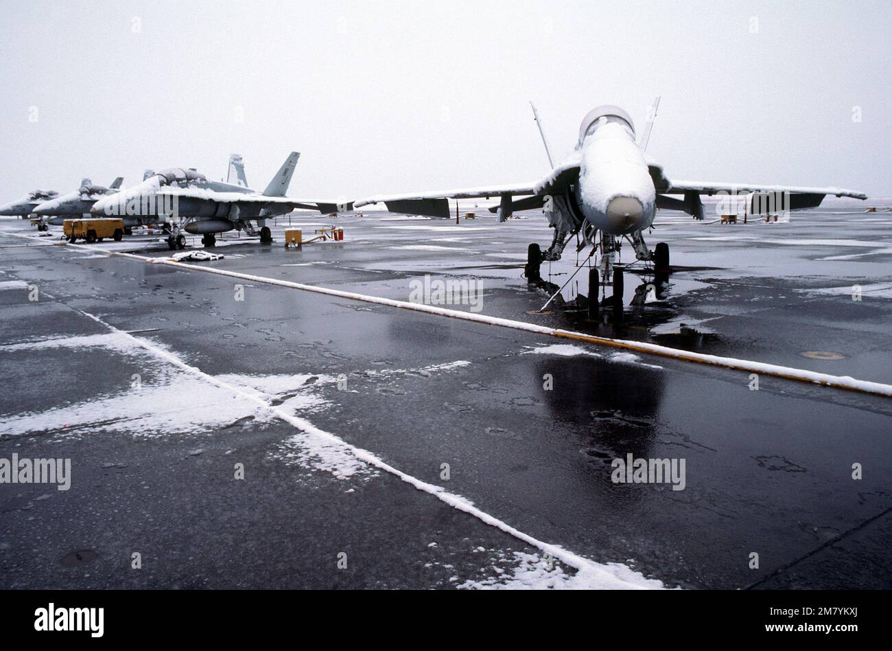 A left front view of F/A-18 Hornet aircraft from Marine Fighter Attack ...