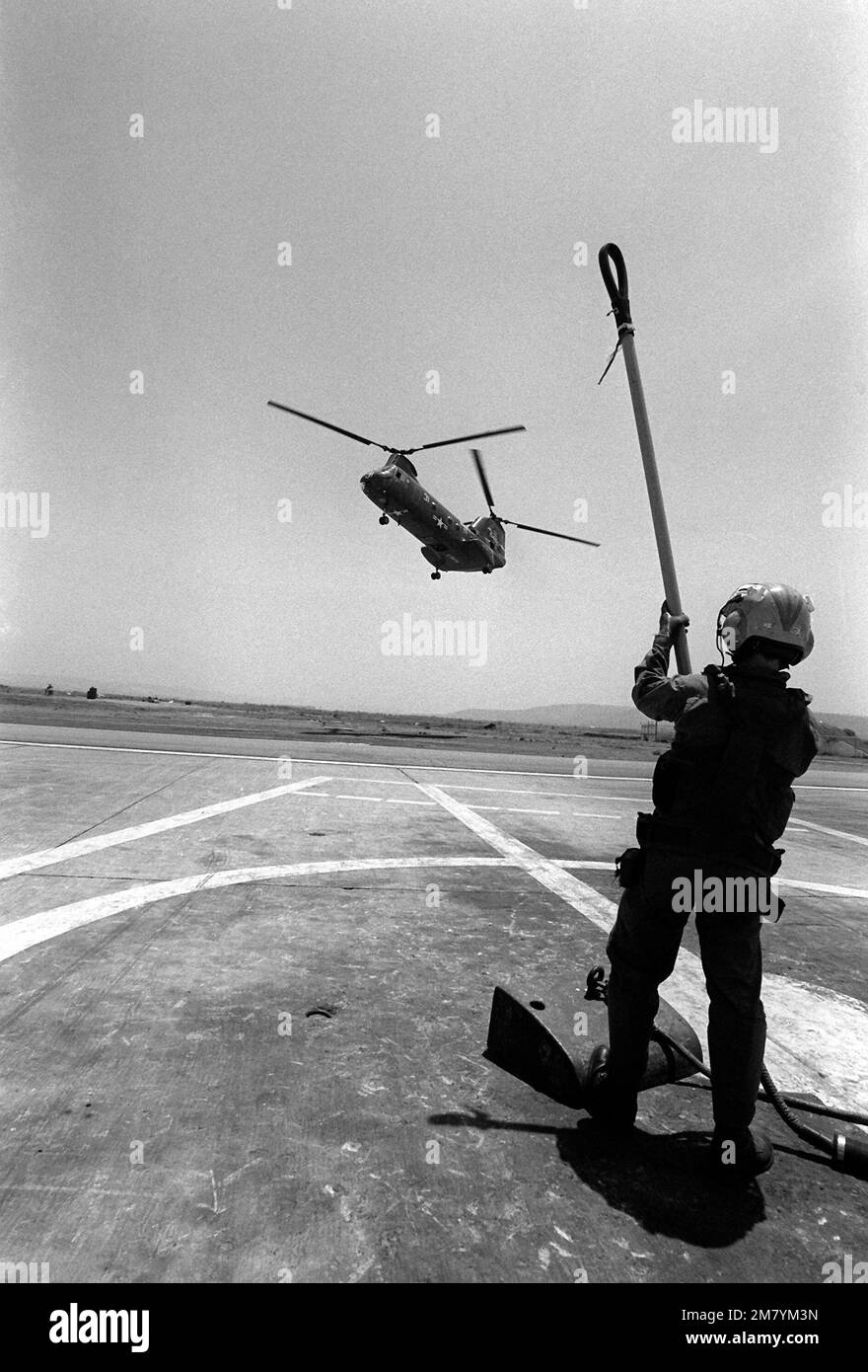 Left side view of a UH-46 Sea Knight helicopter from Helicopter Combat ...