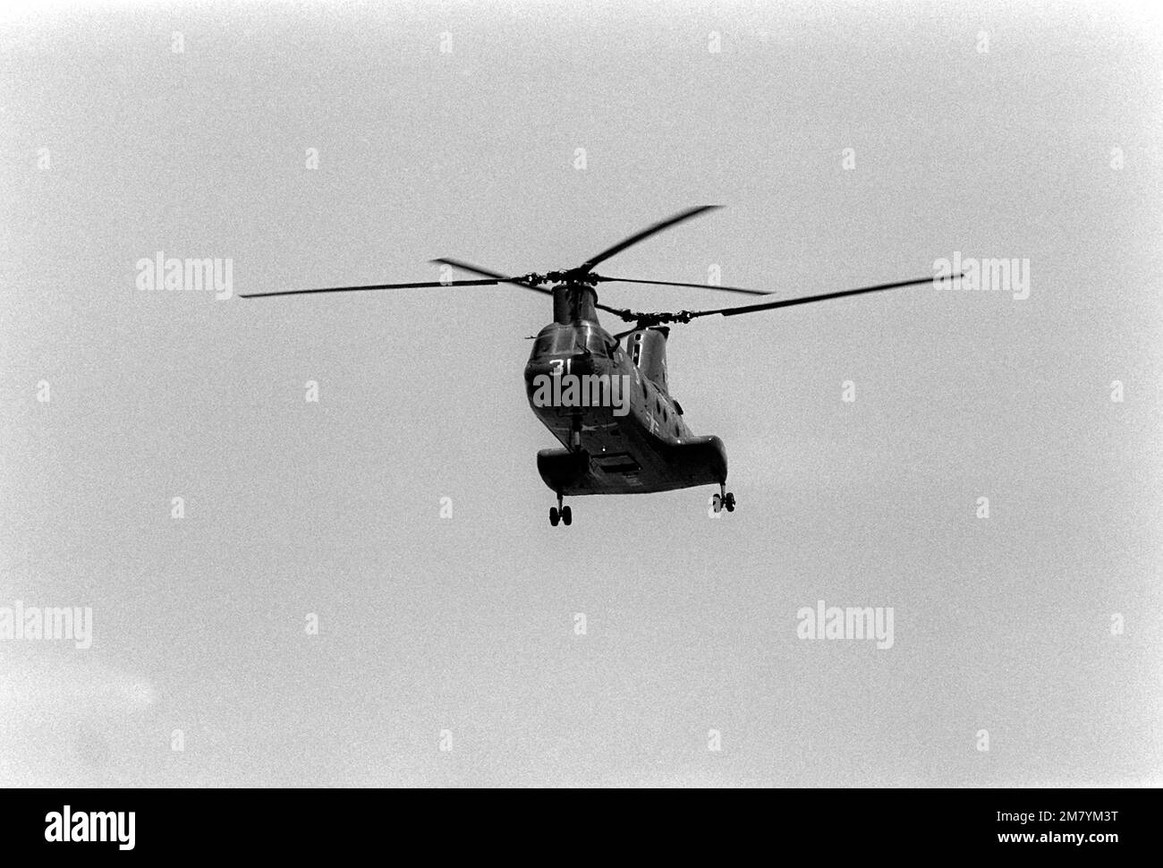 Left underside view of a UH-46 Sea Knight helicopter from Helicopter ...