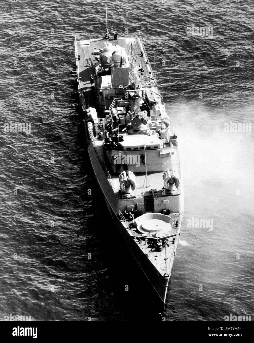 Aerial starboard bow view of a Soviet Grisha class frigate. Country ...