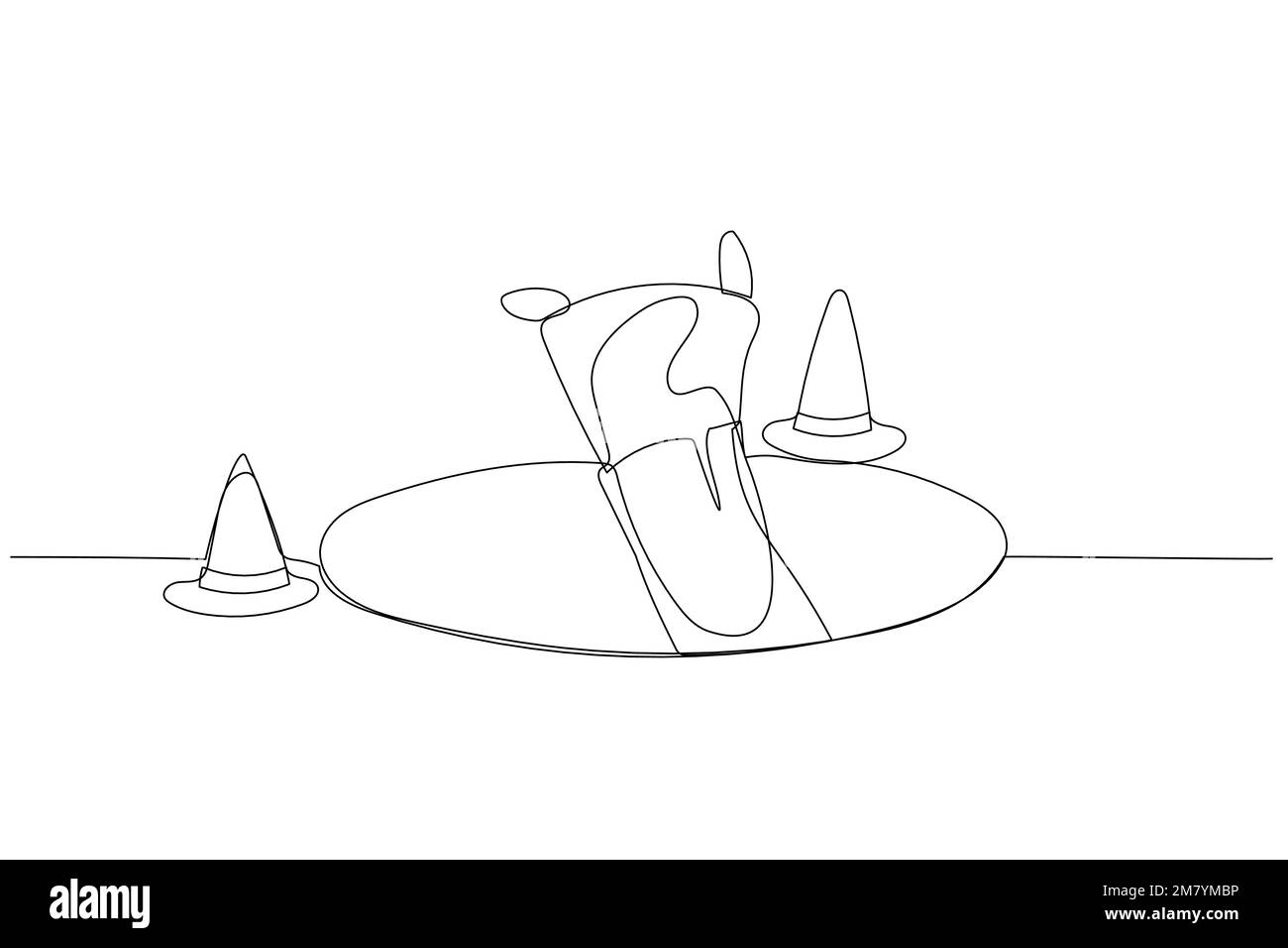 Cartoon of muslim business woman fall down into trap hole metaphor of ...