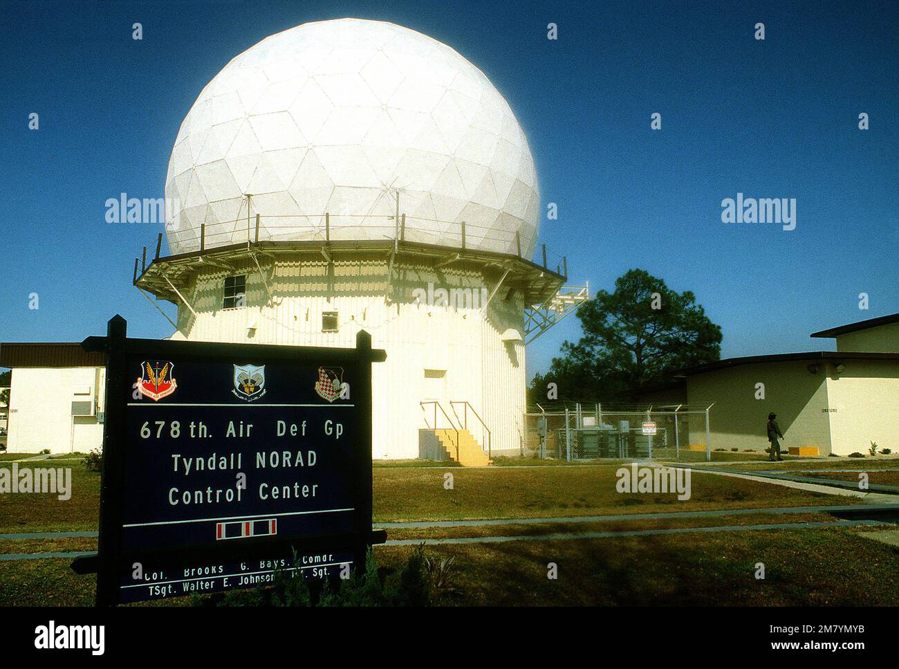 An exterior view of the 678th Air Defense Group Headquarters building ...