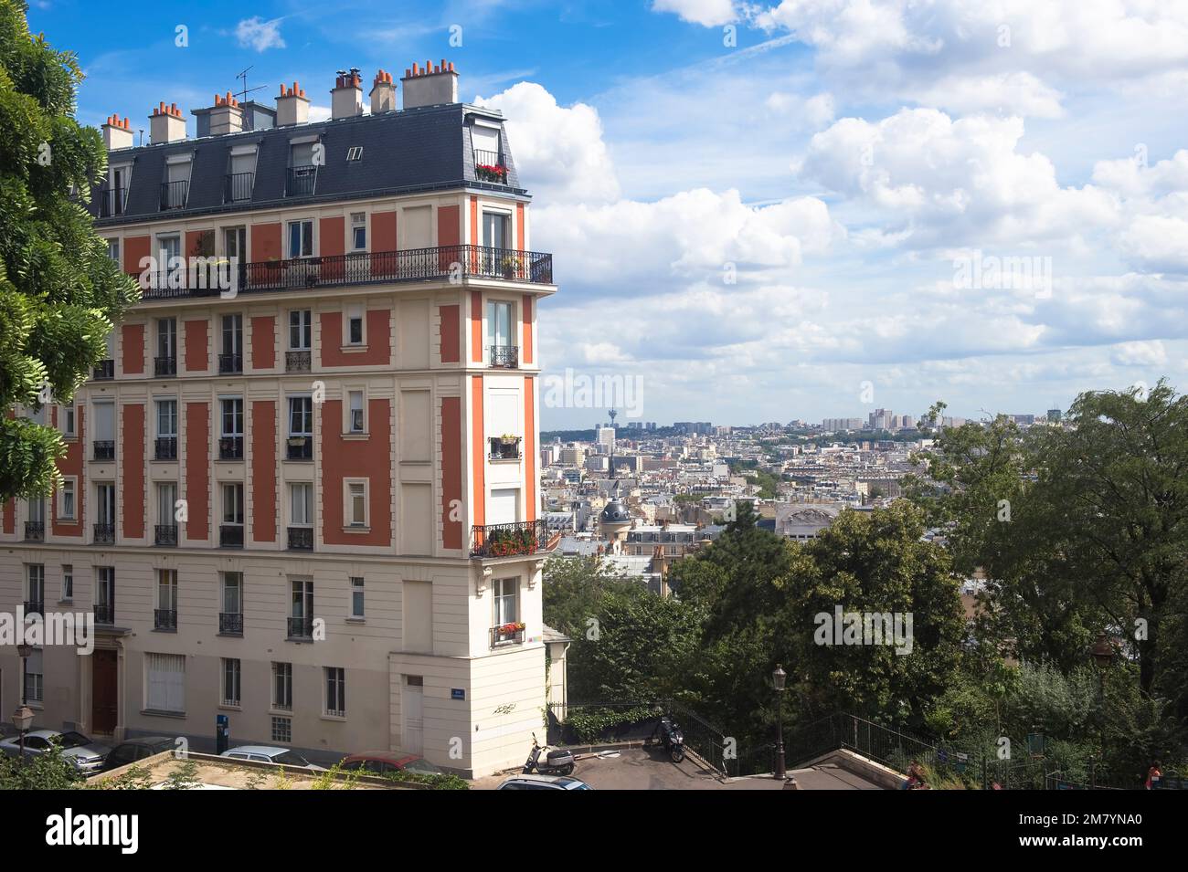 View over Paris rooftops, Montmartre, Paris, France Stock Photo - Alamy
