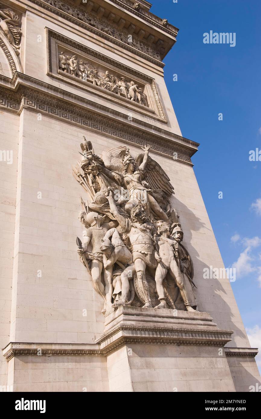 Triumph Arch with a sculpture of François Rude (1792), the Marseillaise ...
