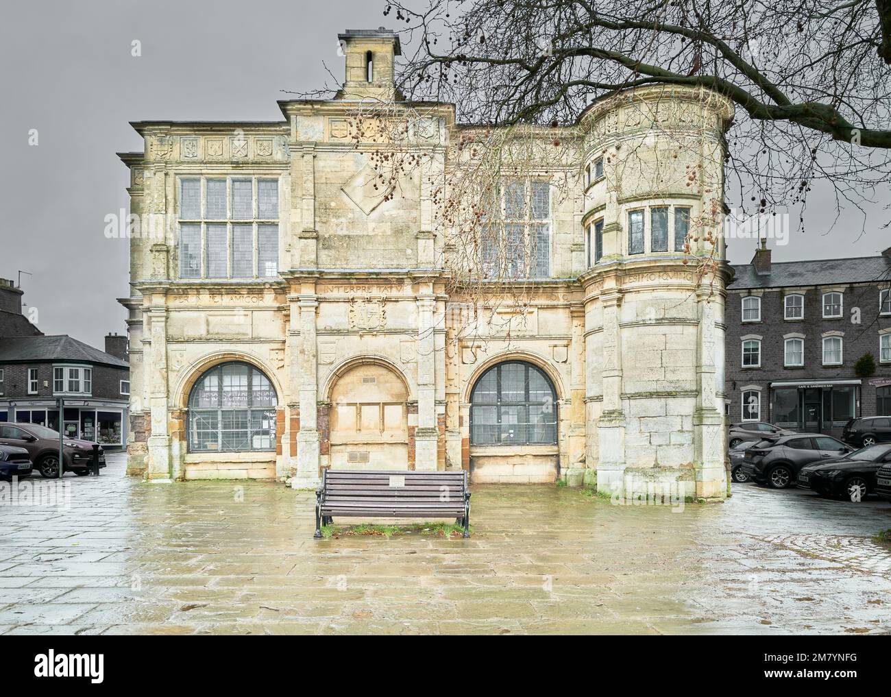 Market house, a cross shaped building at Rothwell, England, built by ...