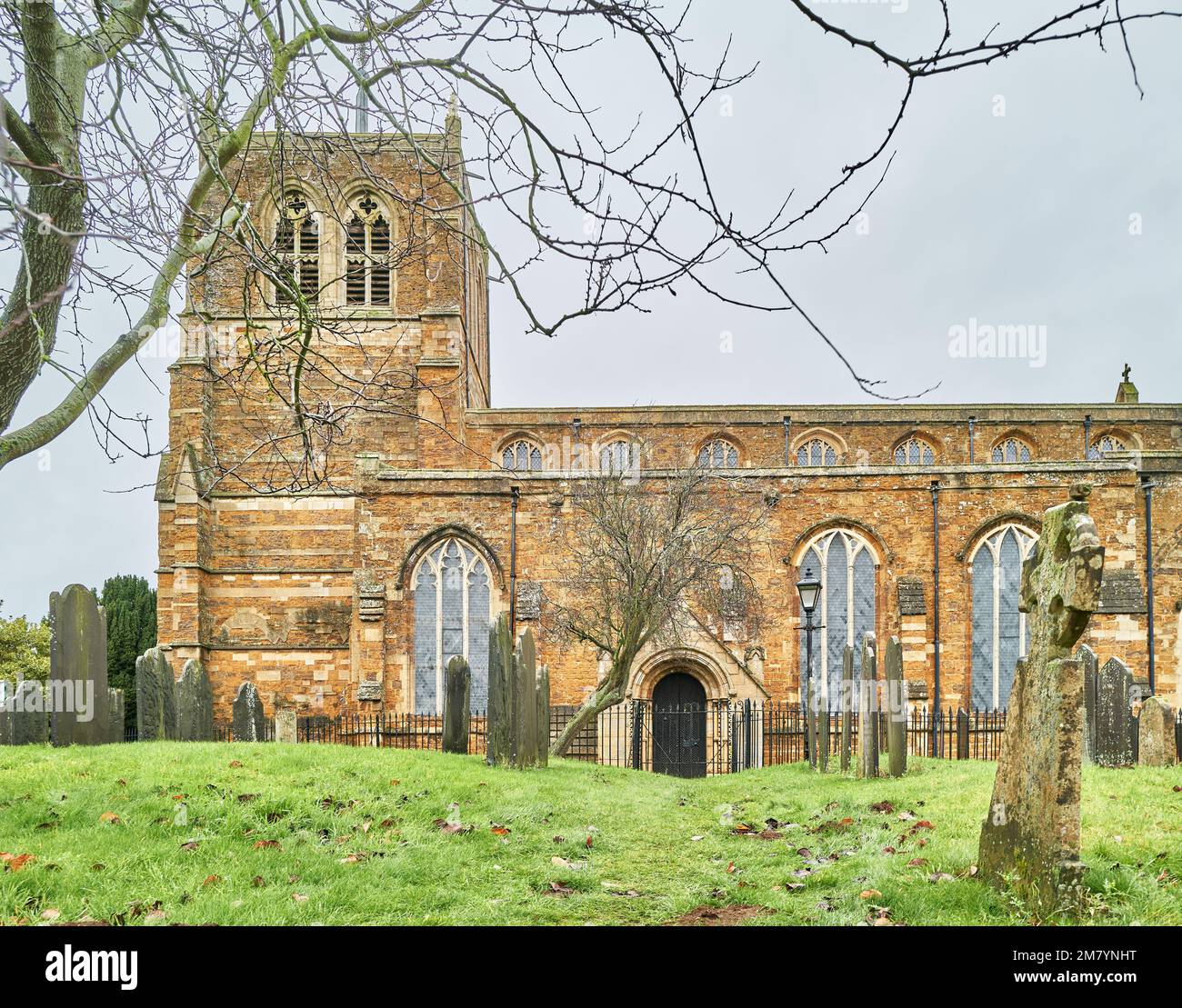 Churchyard at the christian church of the Holy Trinity in Rothwell ...
