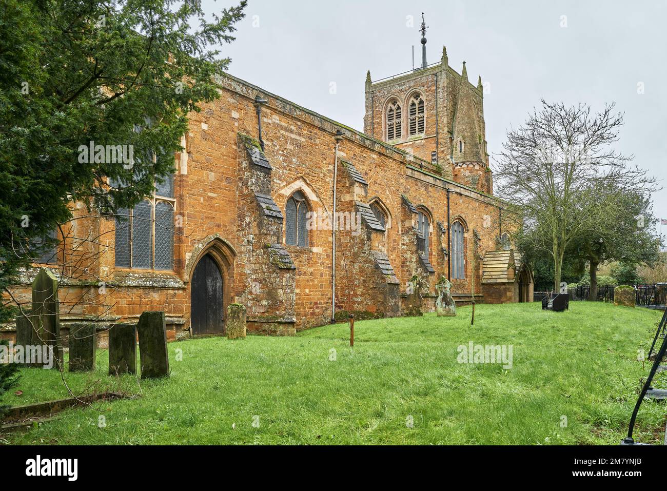 Churchyard at the christian church of the Holy Trinity in Rothwell ...