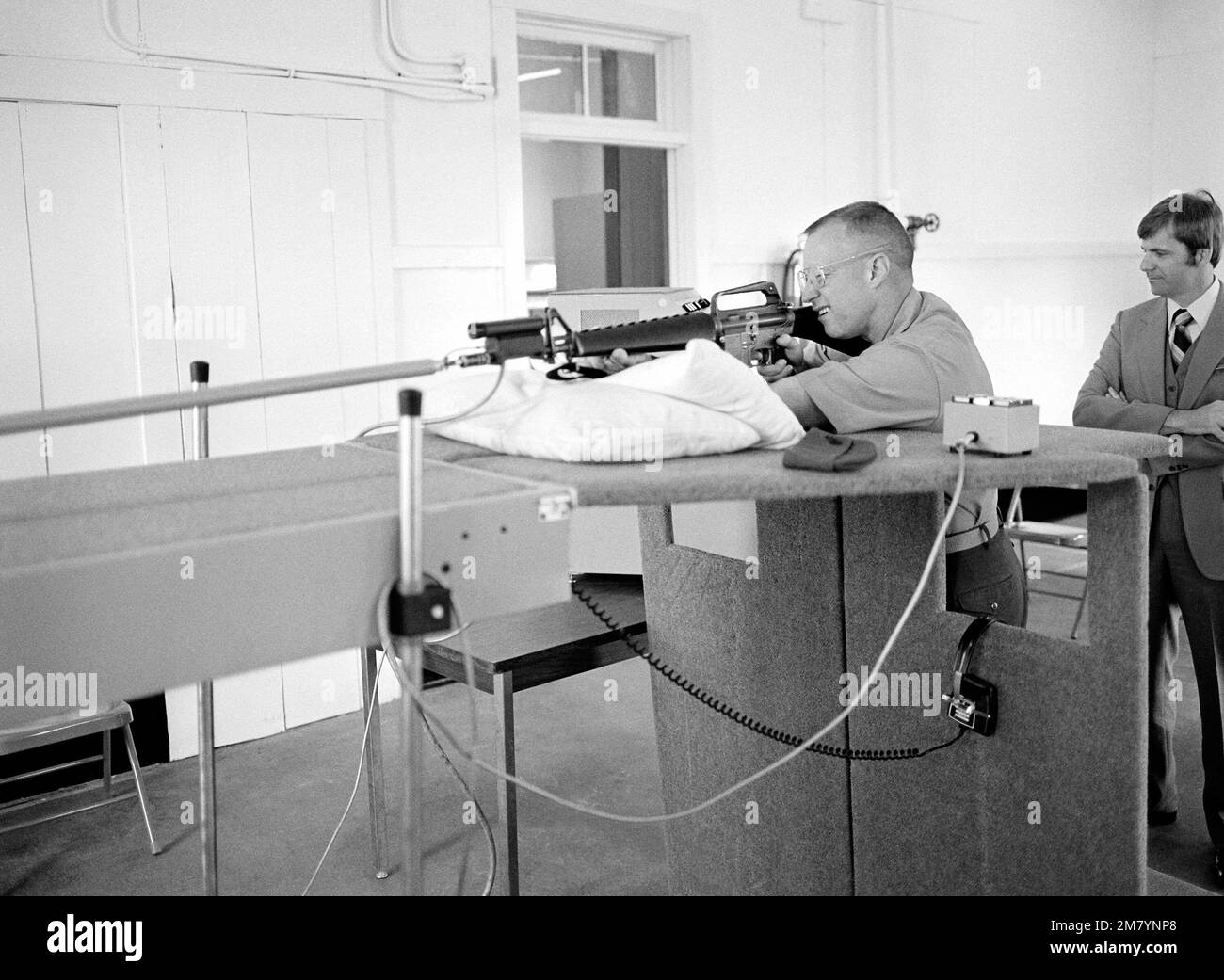 COL Wright, commanding officer Headquarters and Service Battalion, uses ...