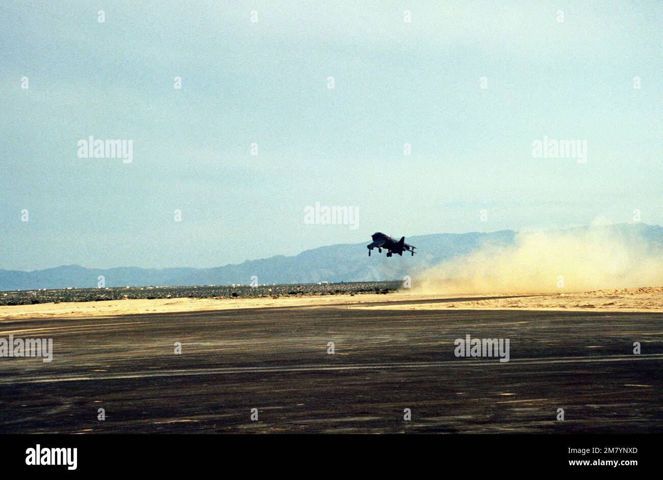 An AV-8B Harrier aircraft from Marine Light Attack Squadron 513 (VMA ...