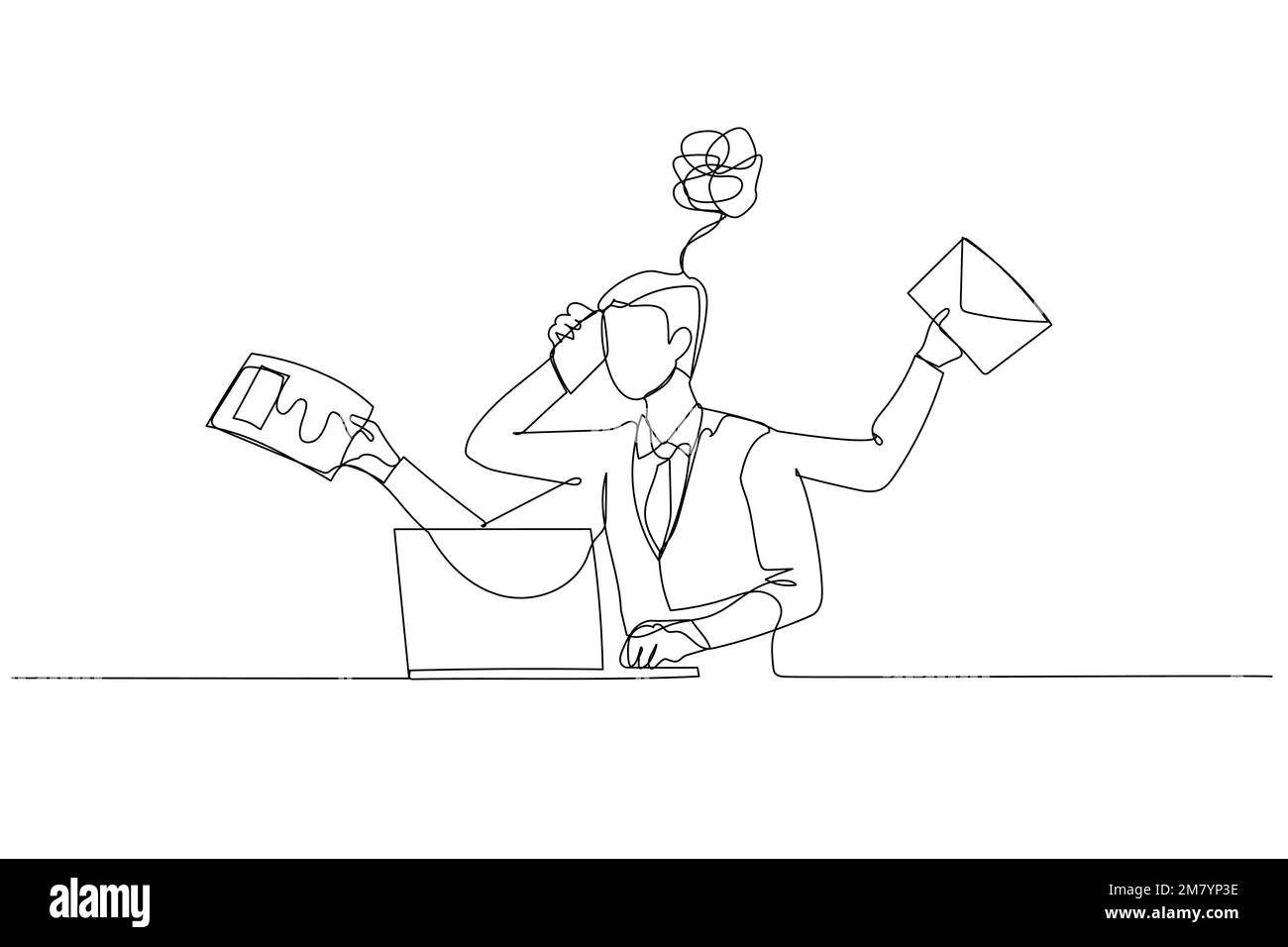 Cartoon of businessman dizzy stressed because of daily work receive ...