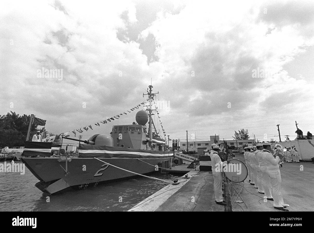 A port bow view of the patrol combatants missile hydrofoil USS HERCULES ...