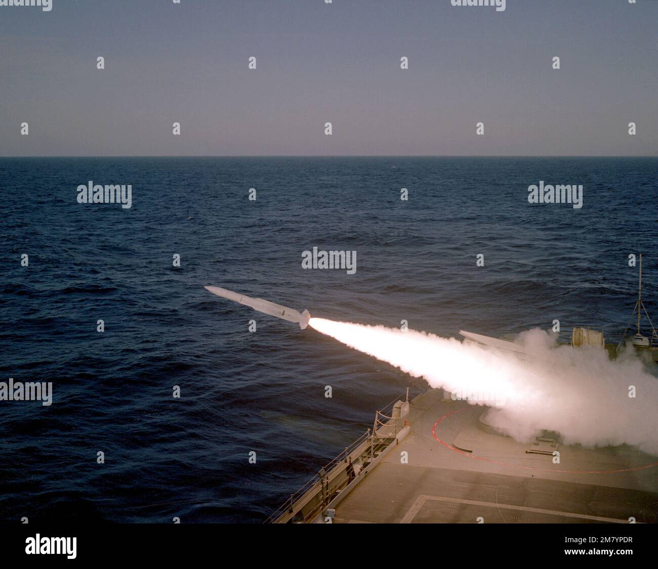 A view of the launch of a RIM-66B Standard-MR (medium range) SM-1 ...