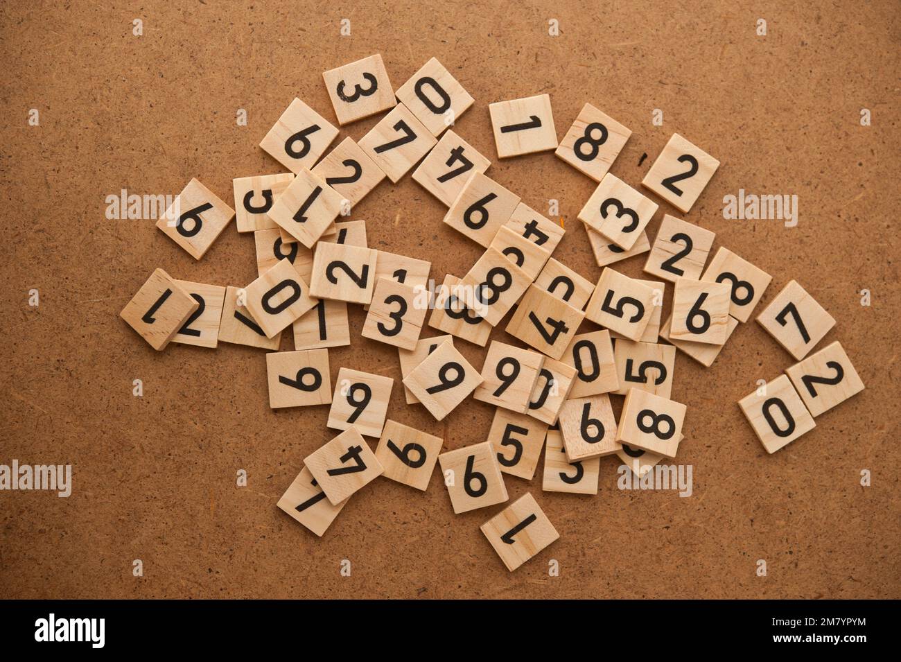 tiles with numbers, numerology and math concept Stock Photo - Alamy
